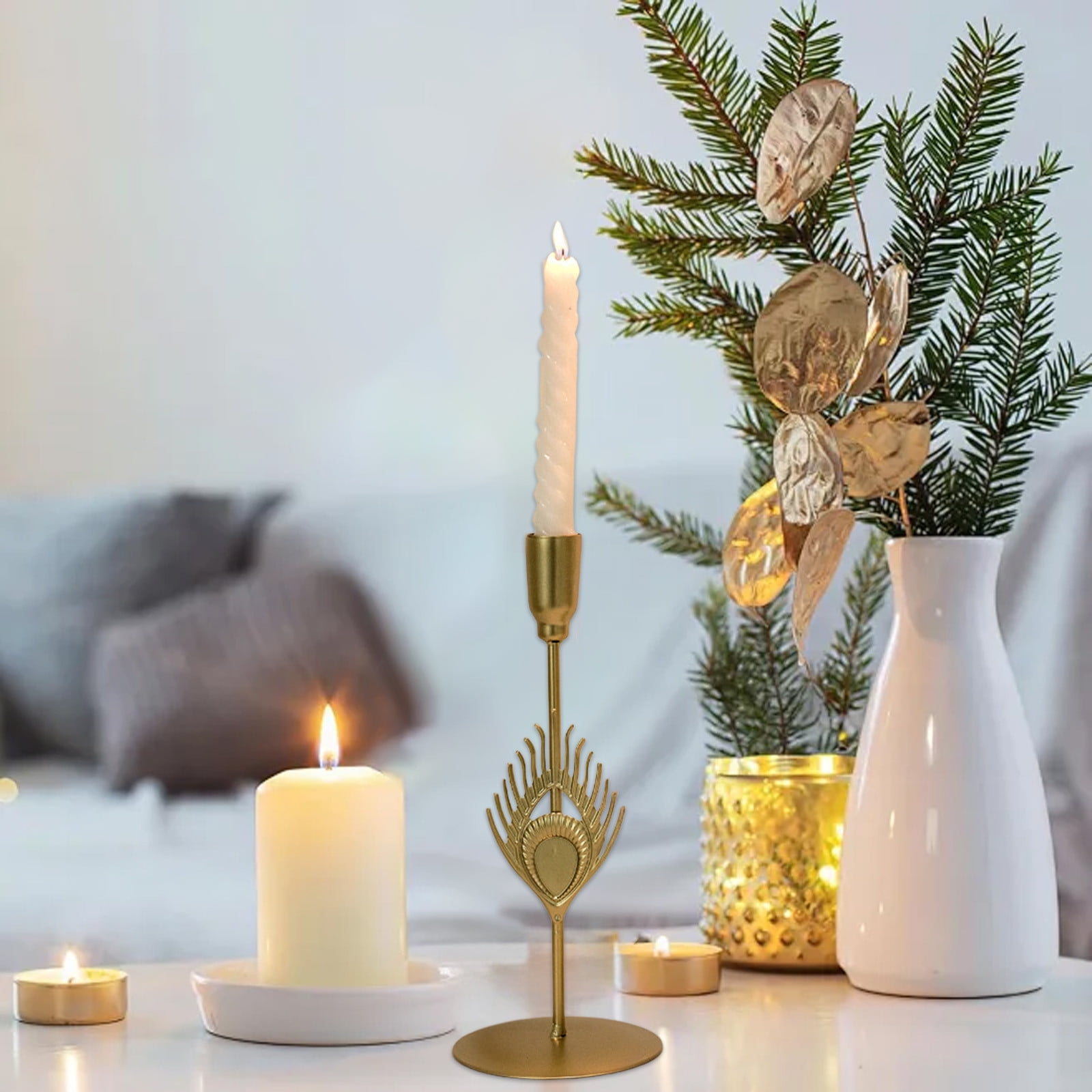 Scandinavian Style Candle Holders,8.6x3.5Inch Extravagant Gold ...