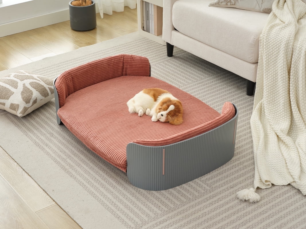 Scandinavian Style Cat Couch Bed, Pet Sofa for Indoor Cats PP Indoor Pet Furniture Elevated Cat ...