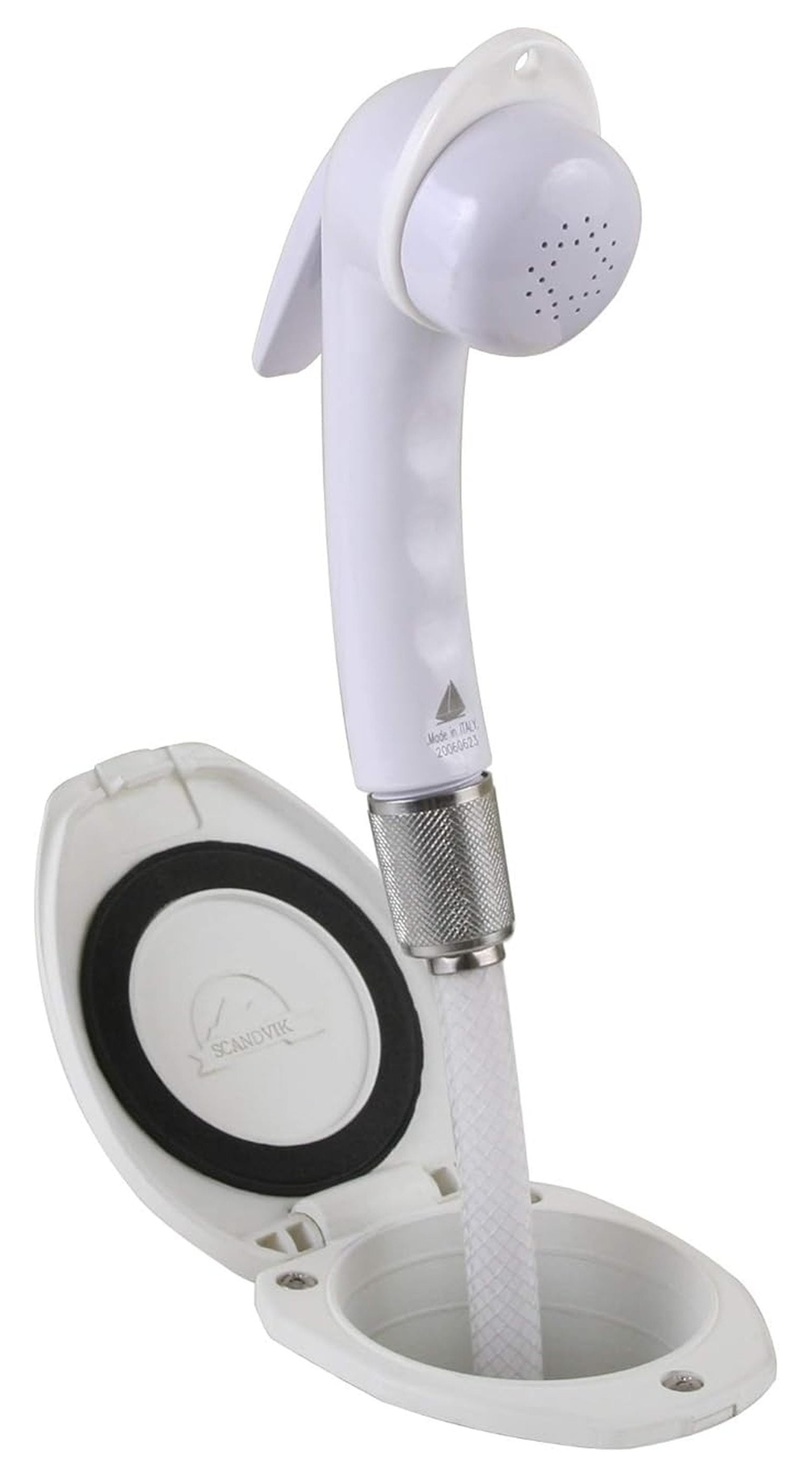 Scandvik Recessed Shower System with 6' White Hose & Euro Trigger ...