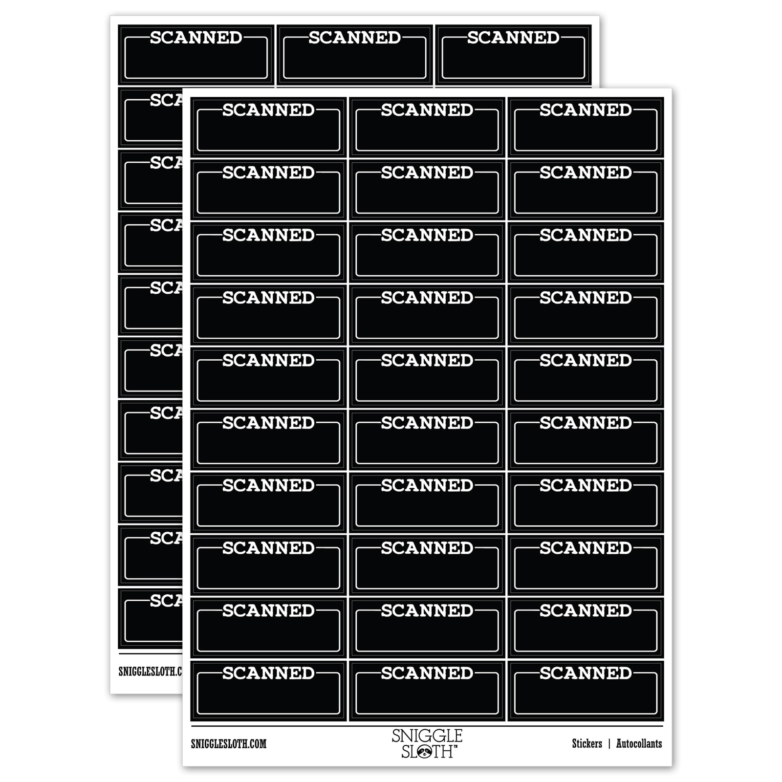 Scanned Blank Box for Date Signature Document Sticker Set - Black ...