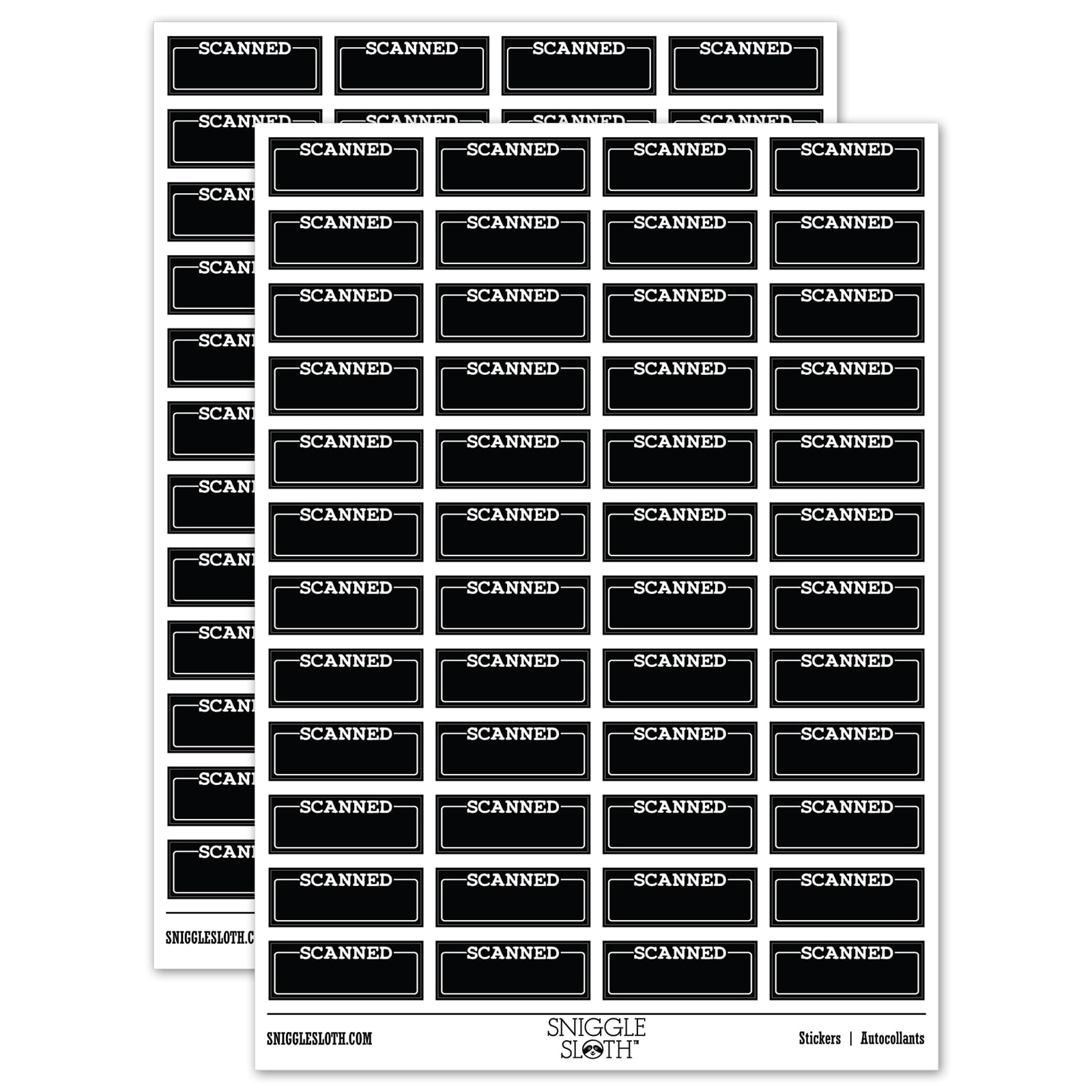 Scanned Blank Box for Date Signature Document Sticker Set - Black ...