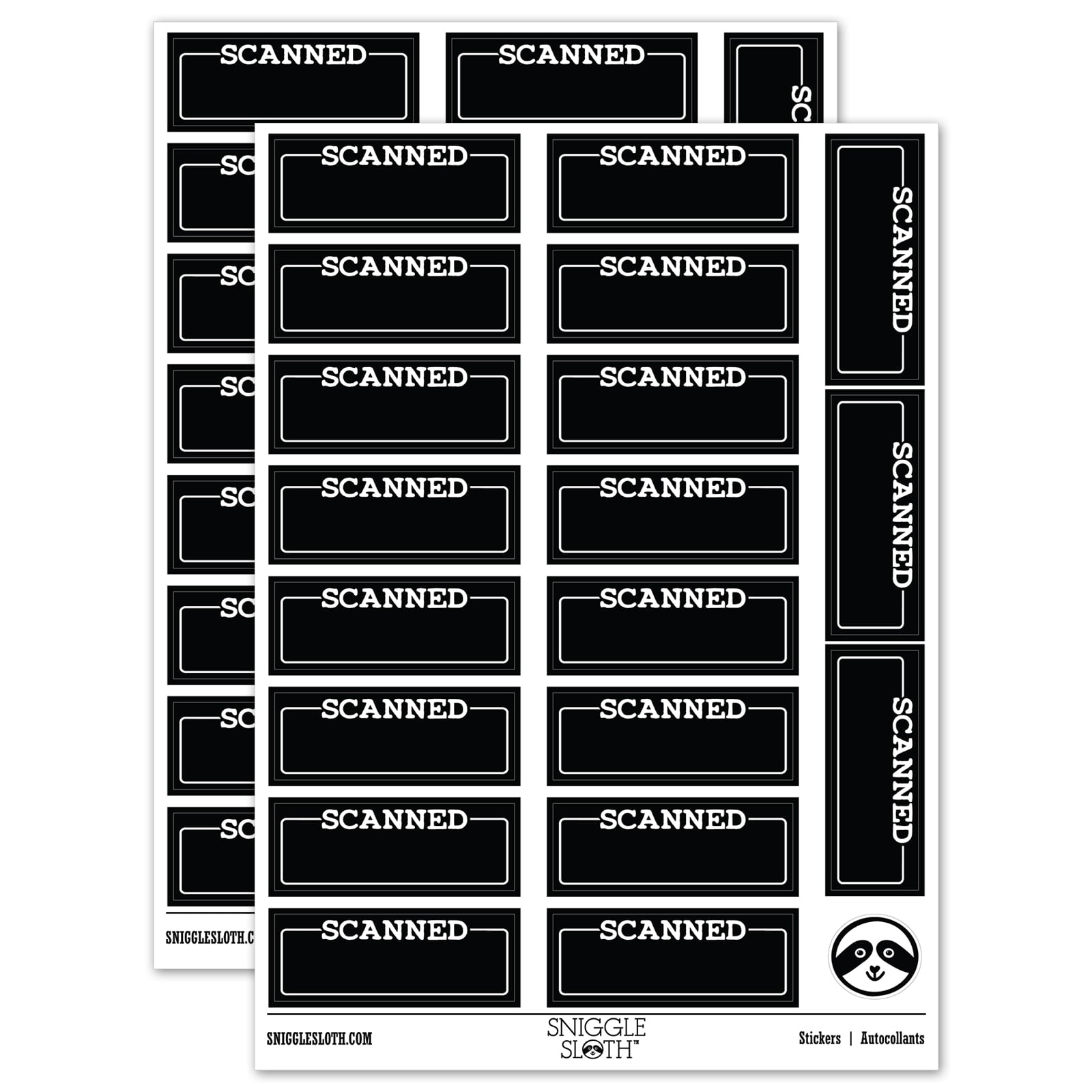 Scanned Blank Box for Date Signature Document Sticker Set - Black ...