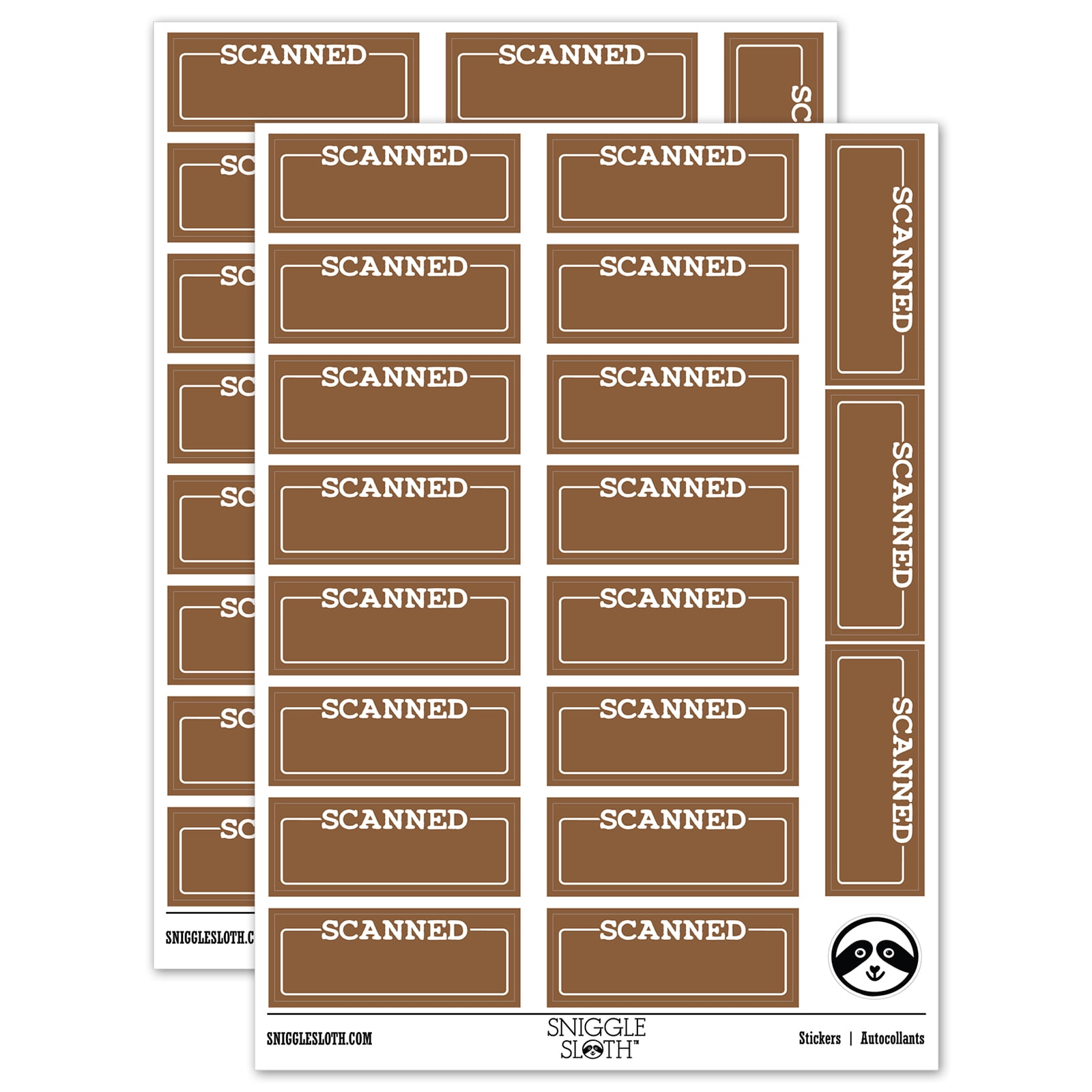 Scanned Blank Box for Date Signature Document Sticker Set - Brown ...