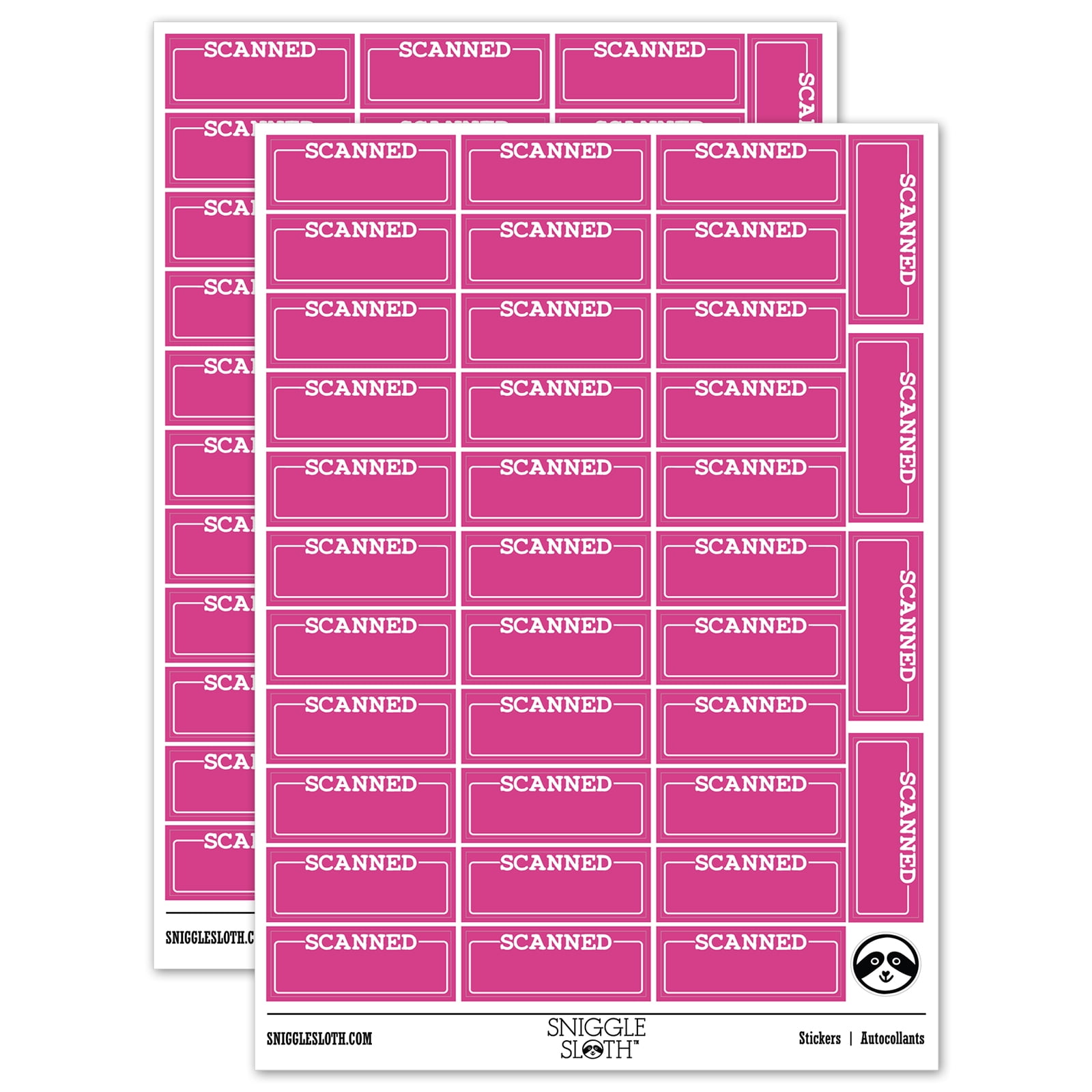 Scanned Blank Box for Date Signature Document Sticker Set - Hot Pink ...