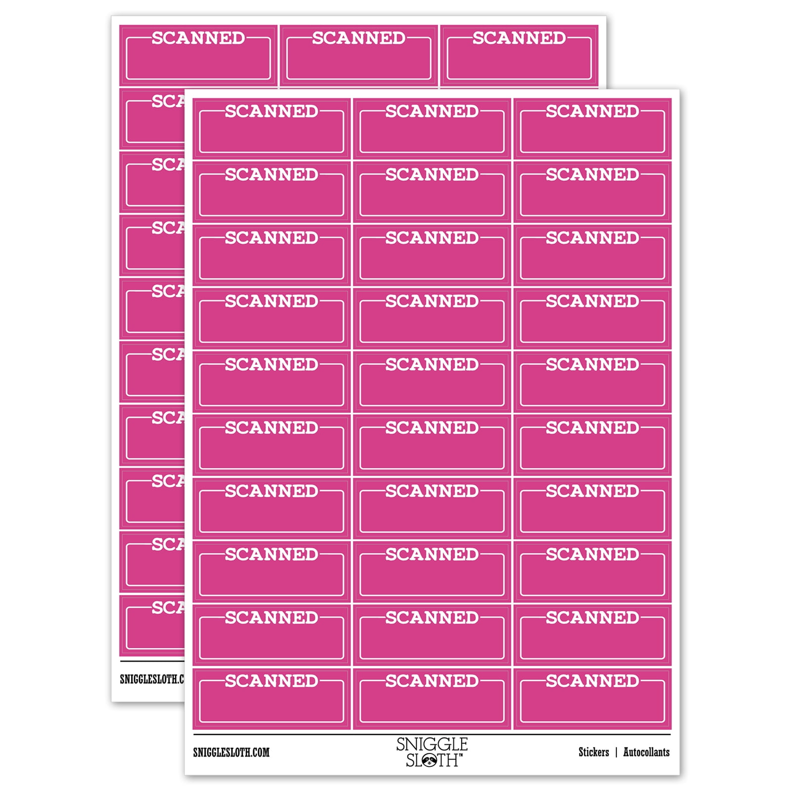Scanned Blank Box for Date Signature Document Sticker Set - Hot Pink ...