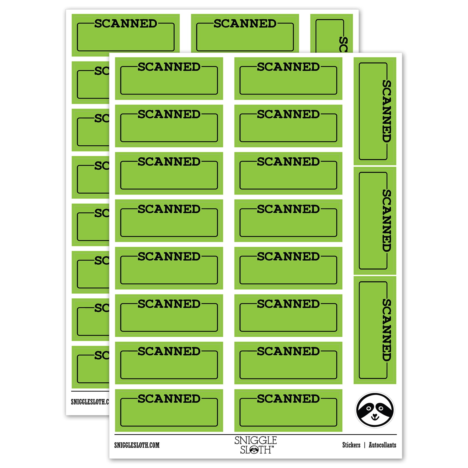 Scanned Blank Box for Date Signature Document Sticker Set - Light Green ...