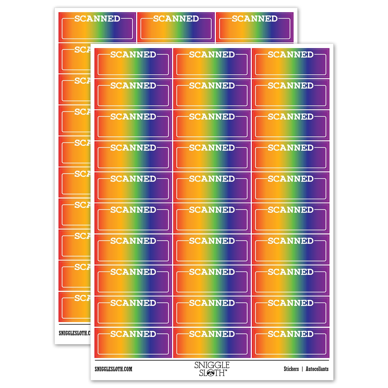 Scanned Blank Box for Date Signature Document Sticker Set - Rainbow ...