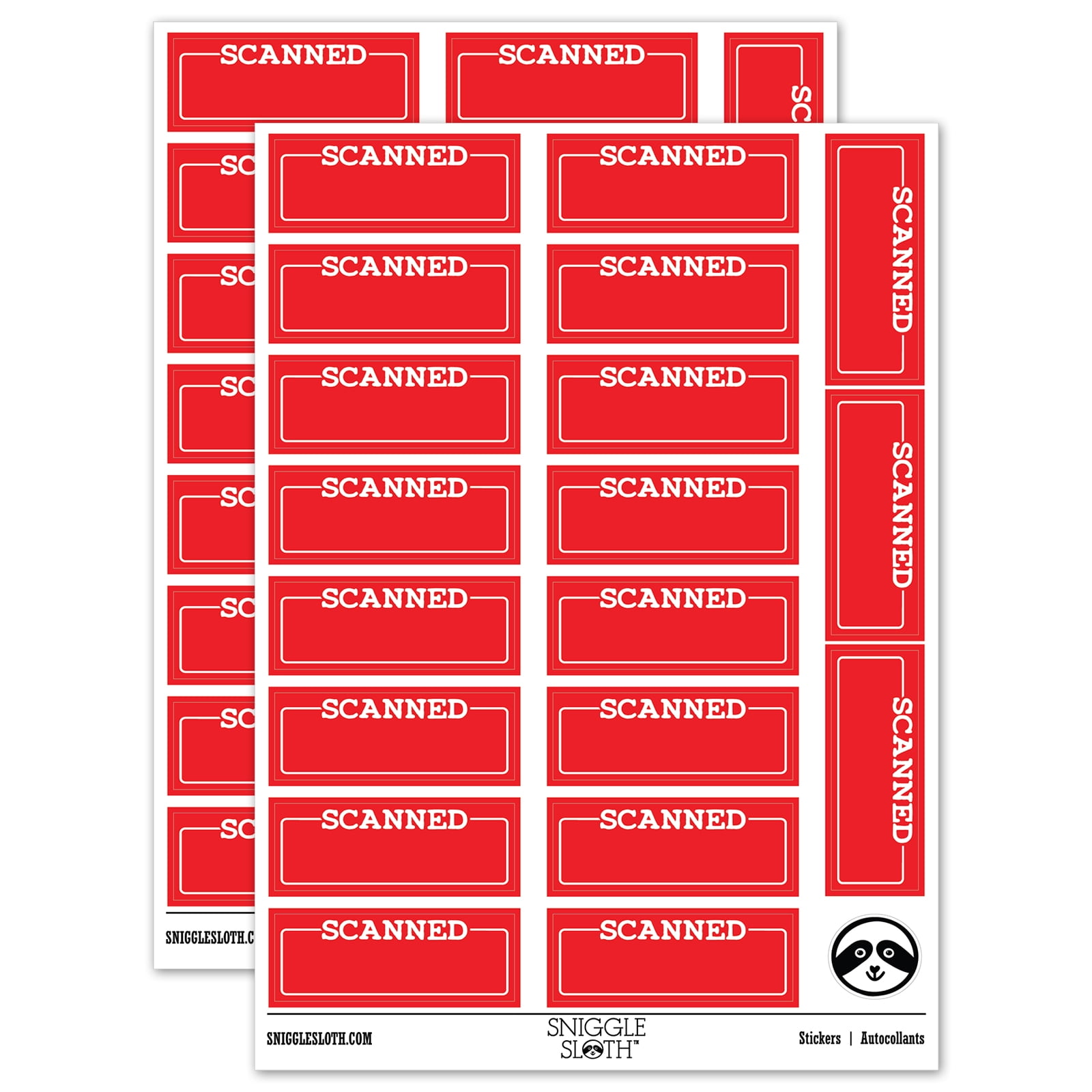 Scanned Blank Box for Date Signature Document Sticker Set - Red - Gloss ...