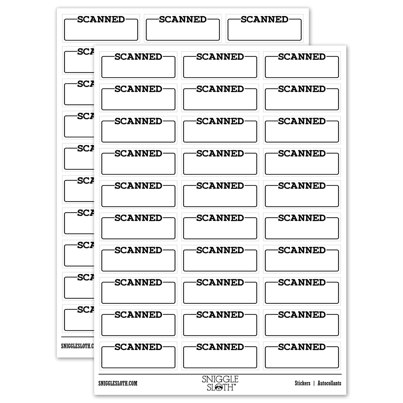Scanned Blank Box for Date Signature Document Sticker Set - White ...