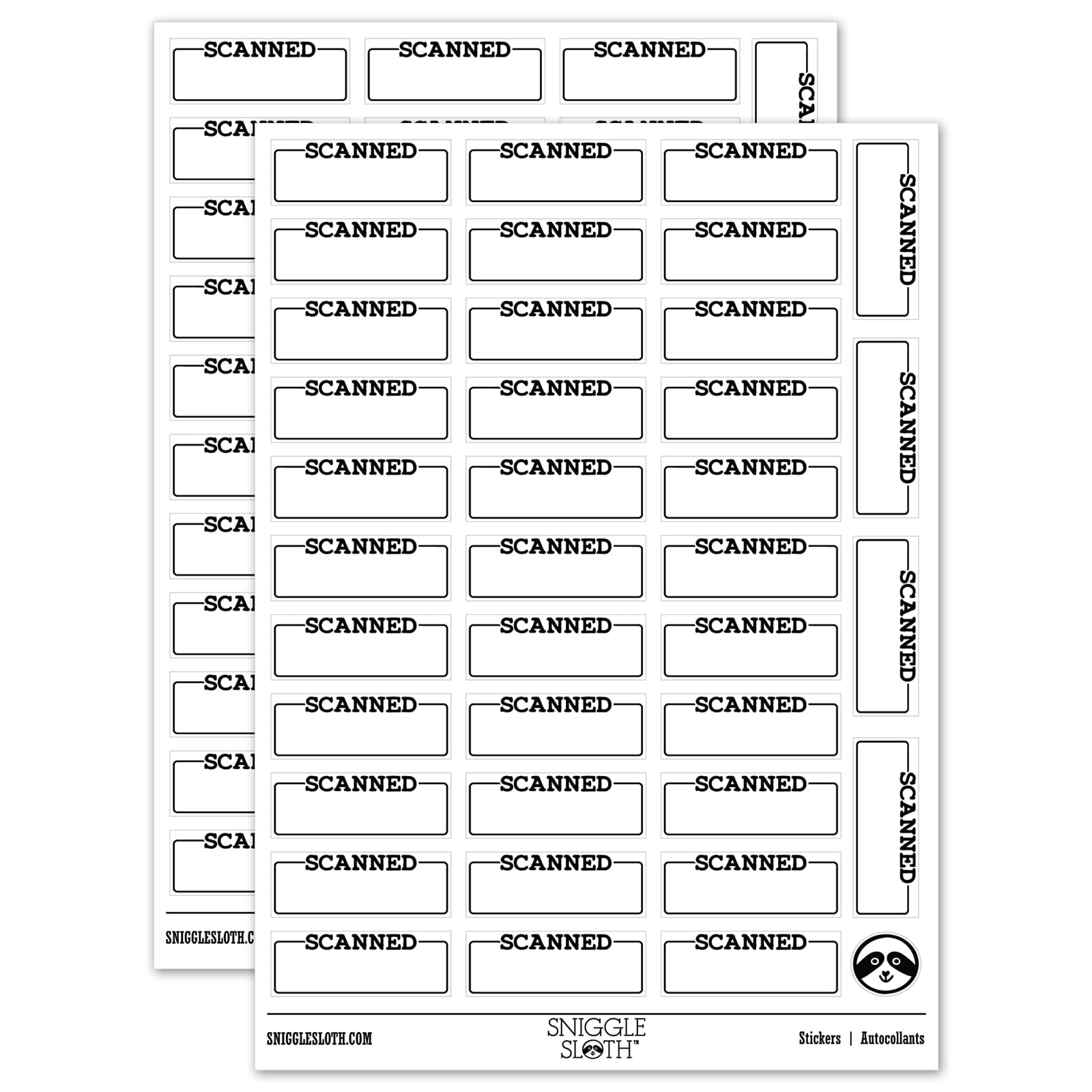 Scanned Blank Box for Date Signature Document Sticker Set - White ...