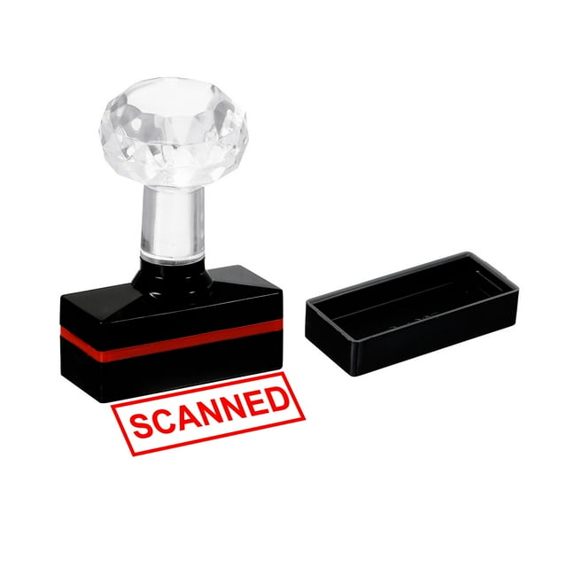 Uxcell Black Plastic Stamp Self Inking Red Ink Office Stamps Pre Inked ...