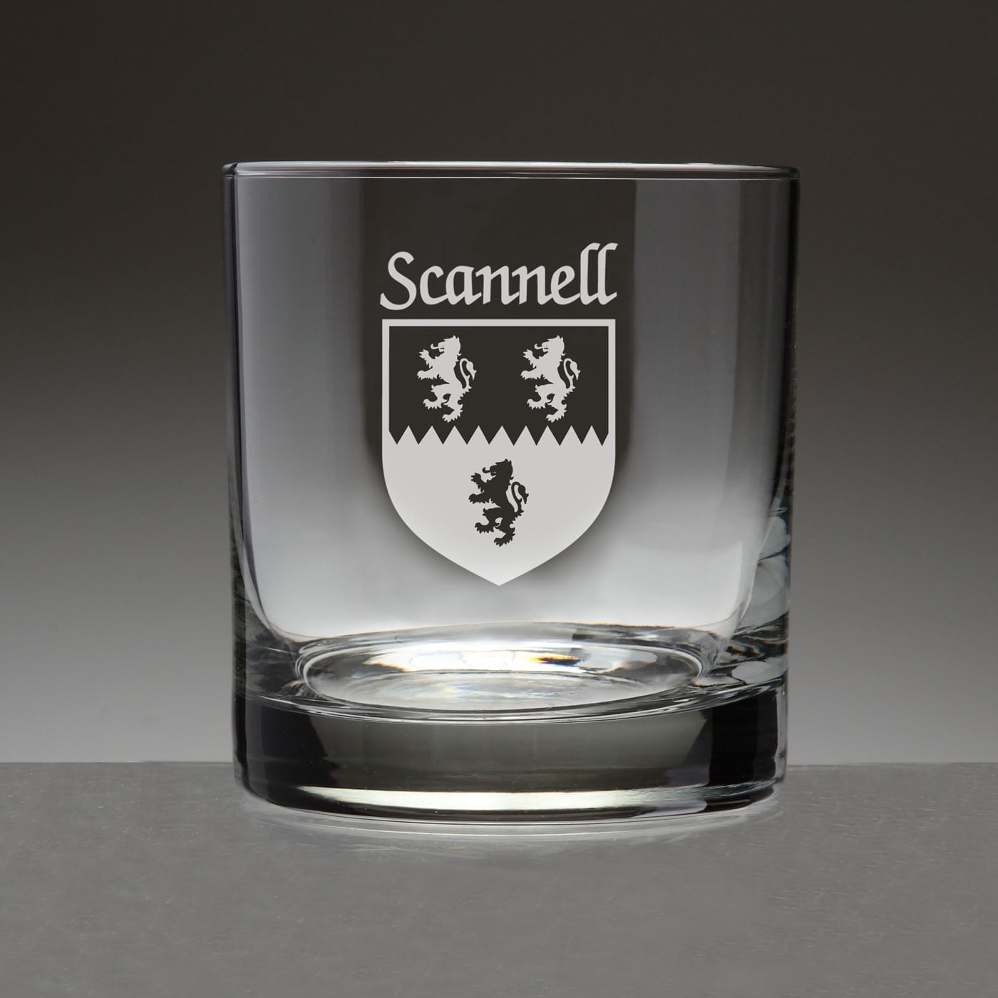 Scannell Irish Coat of Arms Tumbler Glasses - Set of 4 (Sand Etched ...
