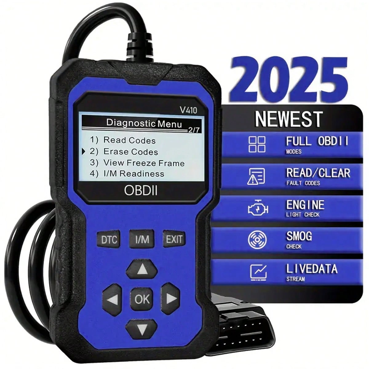 Scanner Diagnostic Tool, Check Engine Code Reader Scanner With Reset, I ...