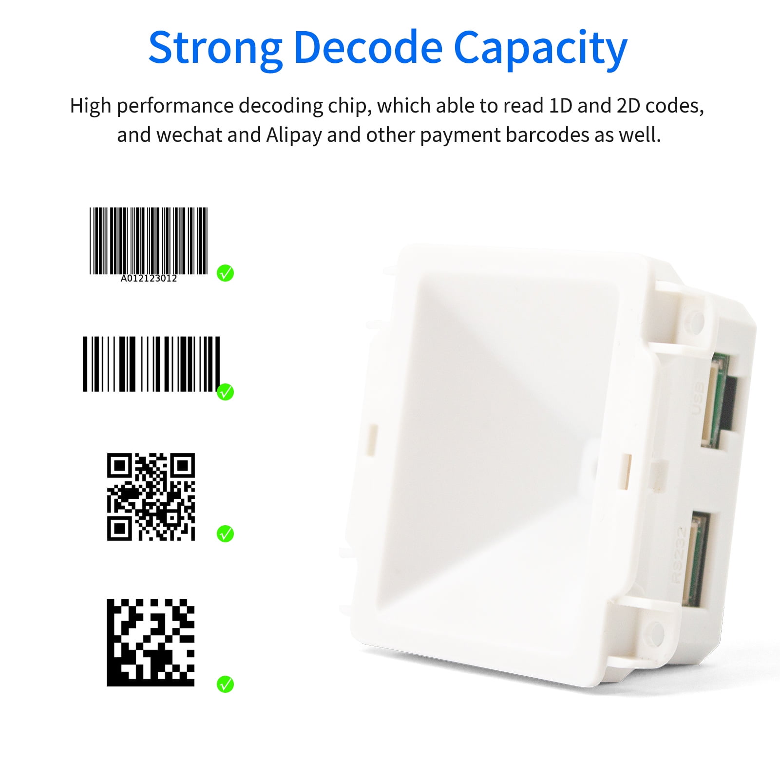 Scanner Module,Mobile Payment Embedded 1d 2d Code Scanner White Scanner ...