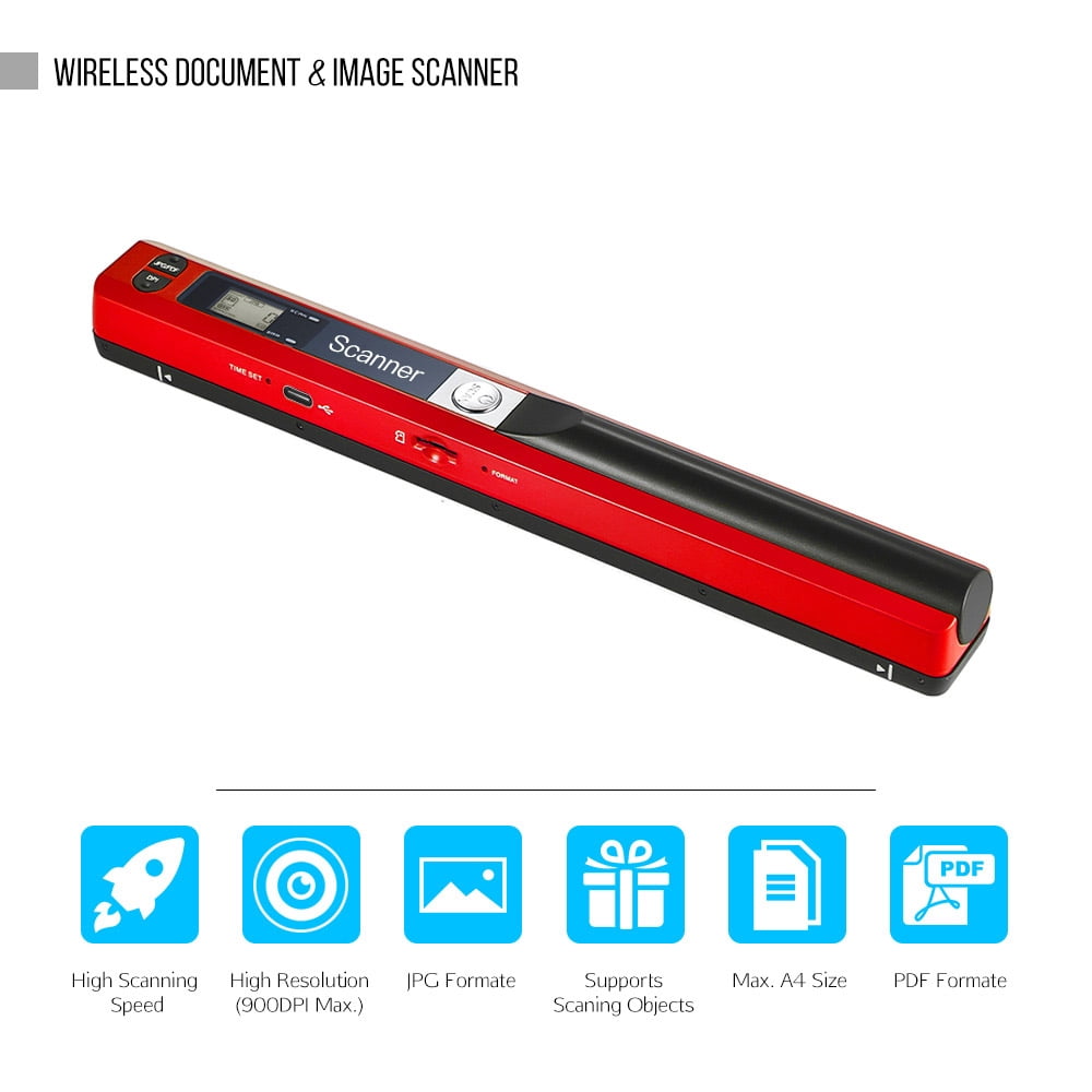 Scanner,Scanner A4 Size Portable Handheld Wand Lcd Display With ...