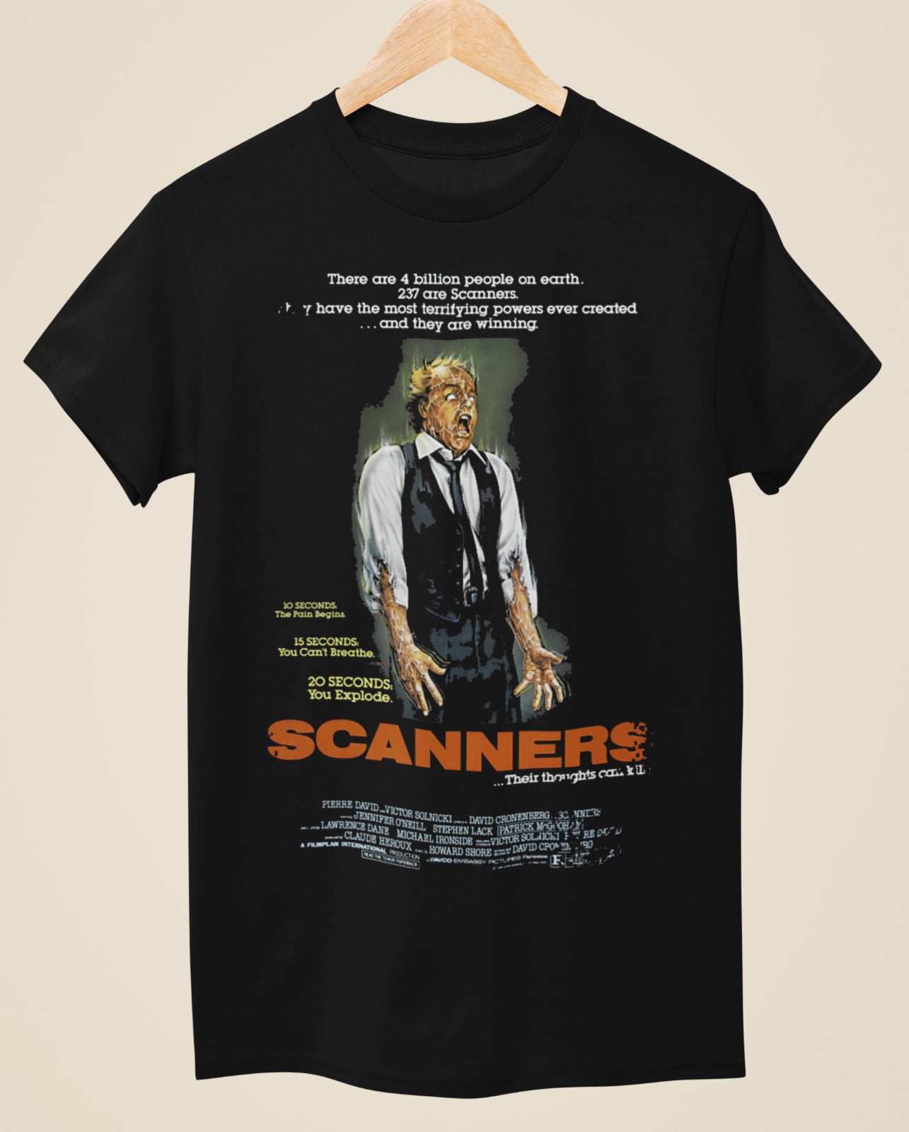 Scanners - Movie Poster inspired Unisex Black T-Shirt - Walmart.com