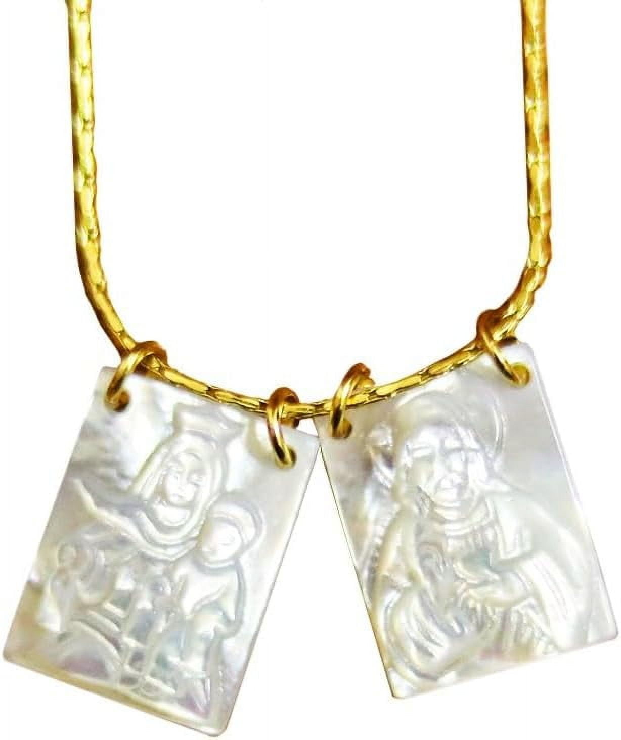 Scapular Pearl Jesus and Virgen De Mary Scapular Necklace Scapular ...