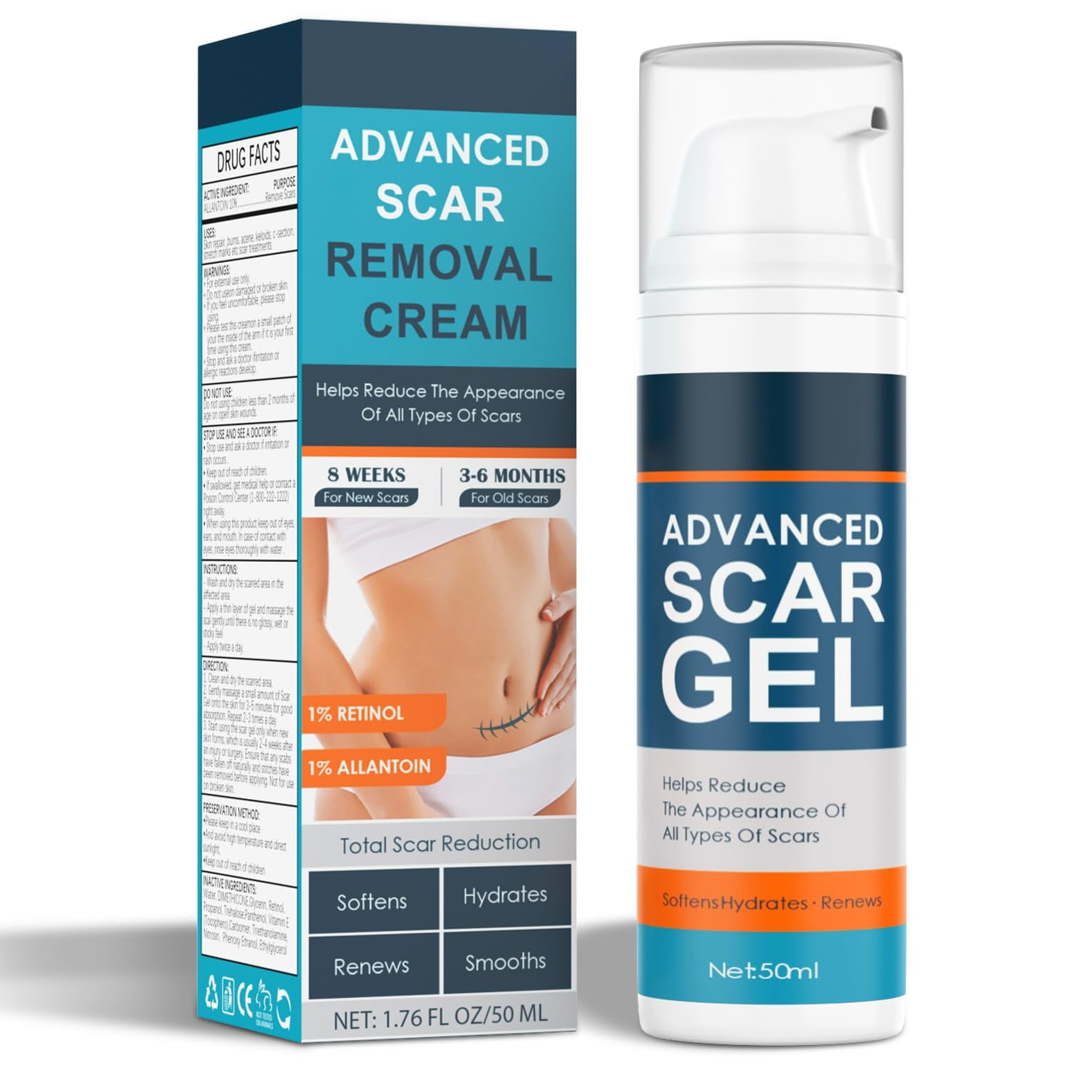 Scar Cream, Advanced Scar TSF6 Gel for Old & New Scars, Professional Scar Removal Cream For ...