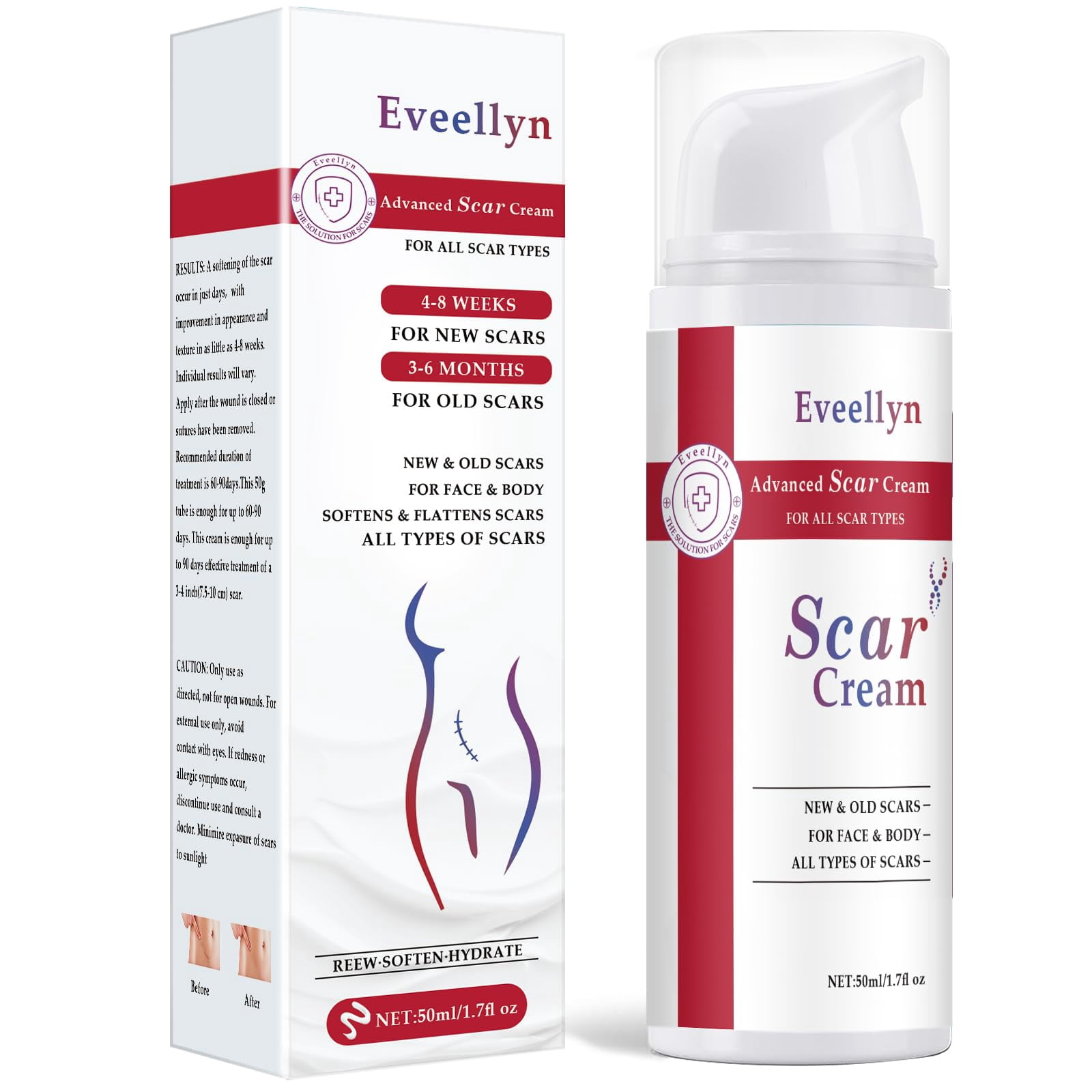 Scar Cream, Scar Gel, CCF19 Advanced Scar Removal Cream for Surgical ...