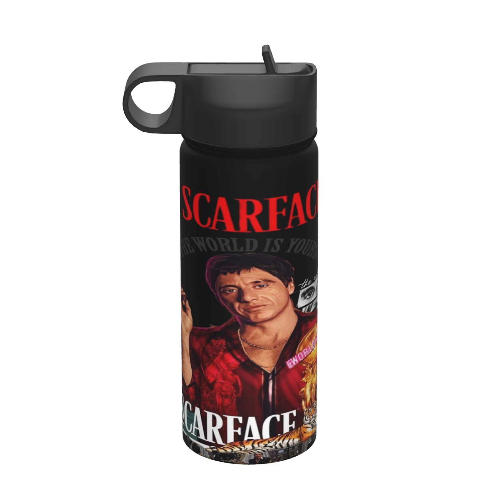 Scar-Fac Insulated Water Bottle With Straw Stainless Steel Vacuum Kids ...