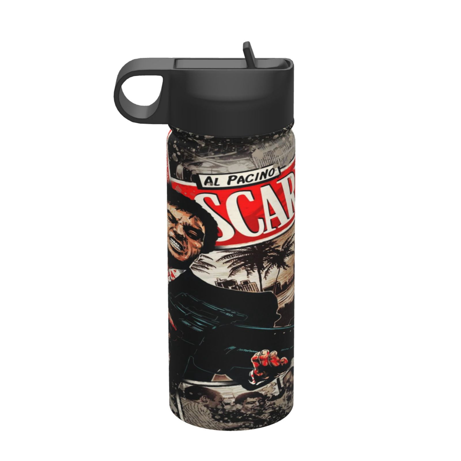 Scar-Fac Insulated Water Bottle With Straw Stainless Steel Vacuum Kids ...