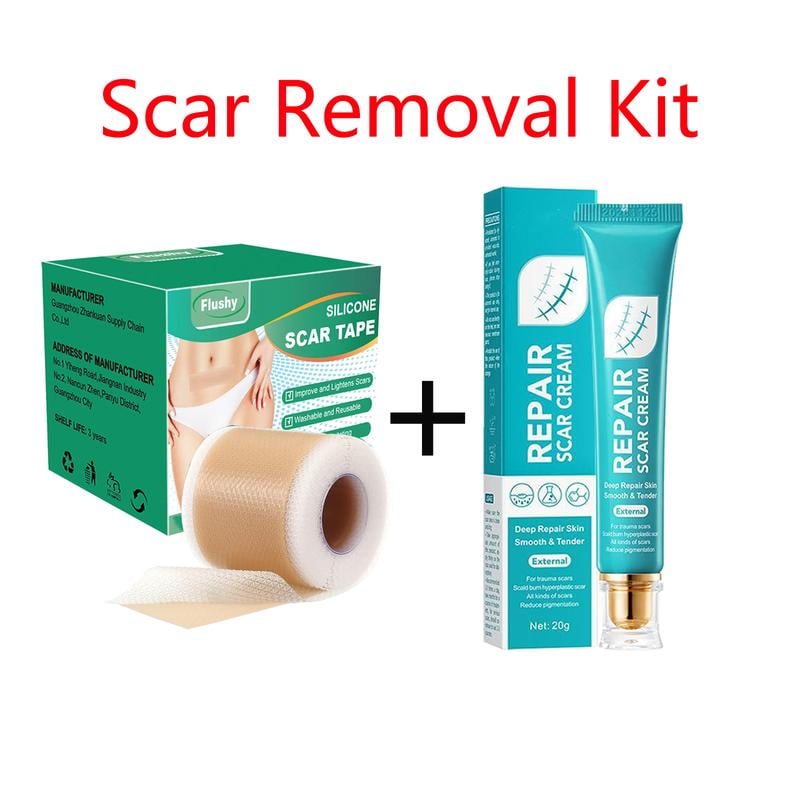 Scar Removal Kit,Silicone Scar Sheets and Scar Cream,Skin Smoothing ...