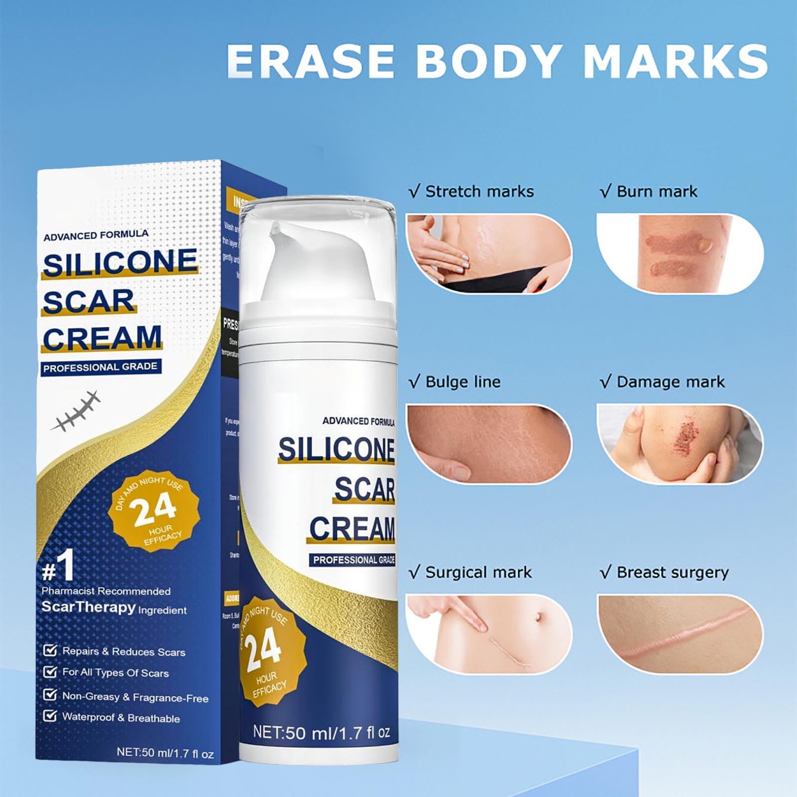 Scar Silicone Scar Gel Advanced Scar Gel Scar Removal For Surgical Burn ...