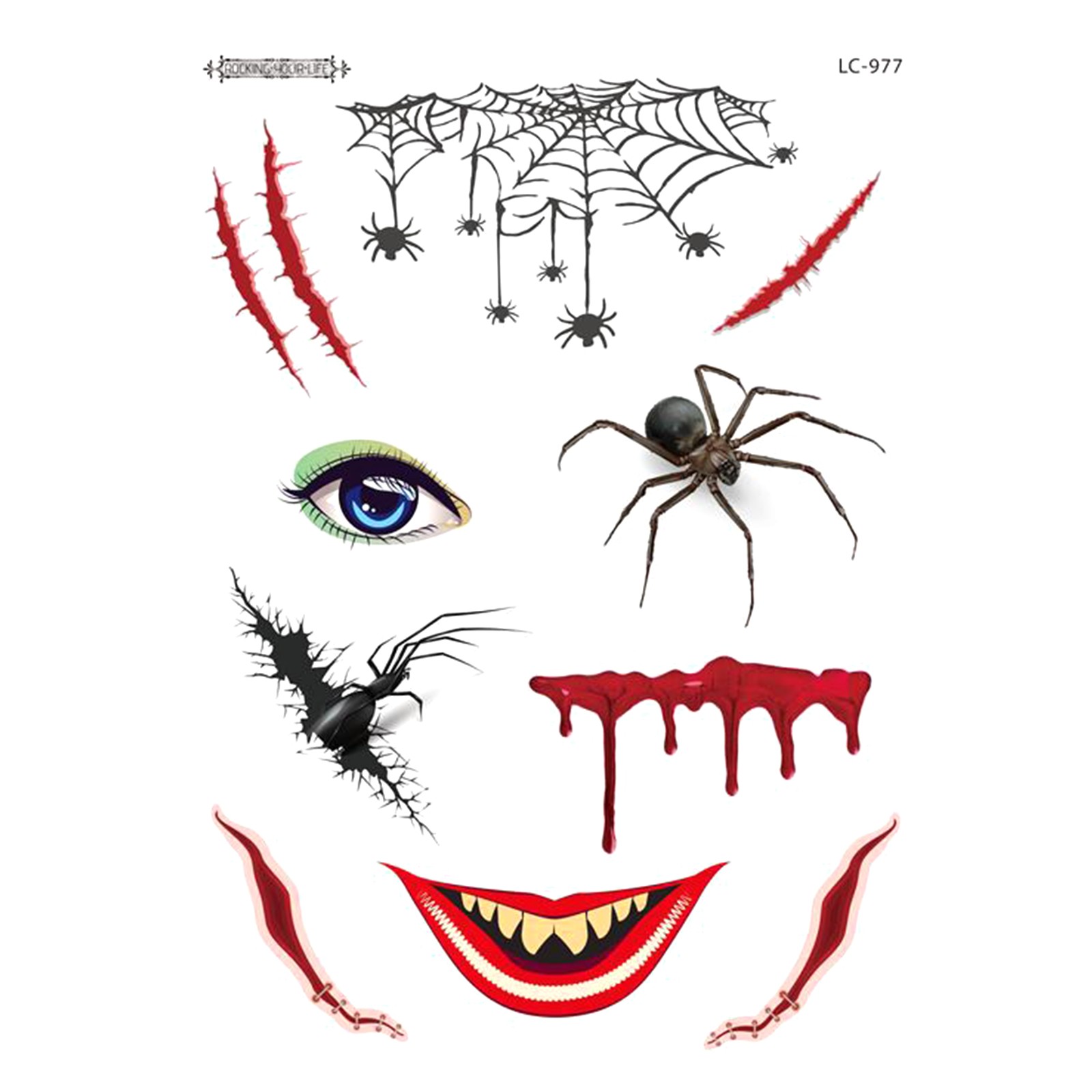 Scar Temporary Tattoo Sticker Waterproof Body Face Art Cos - Walmart.com