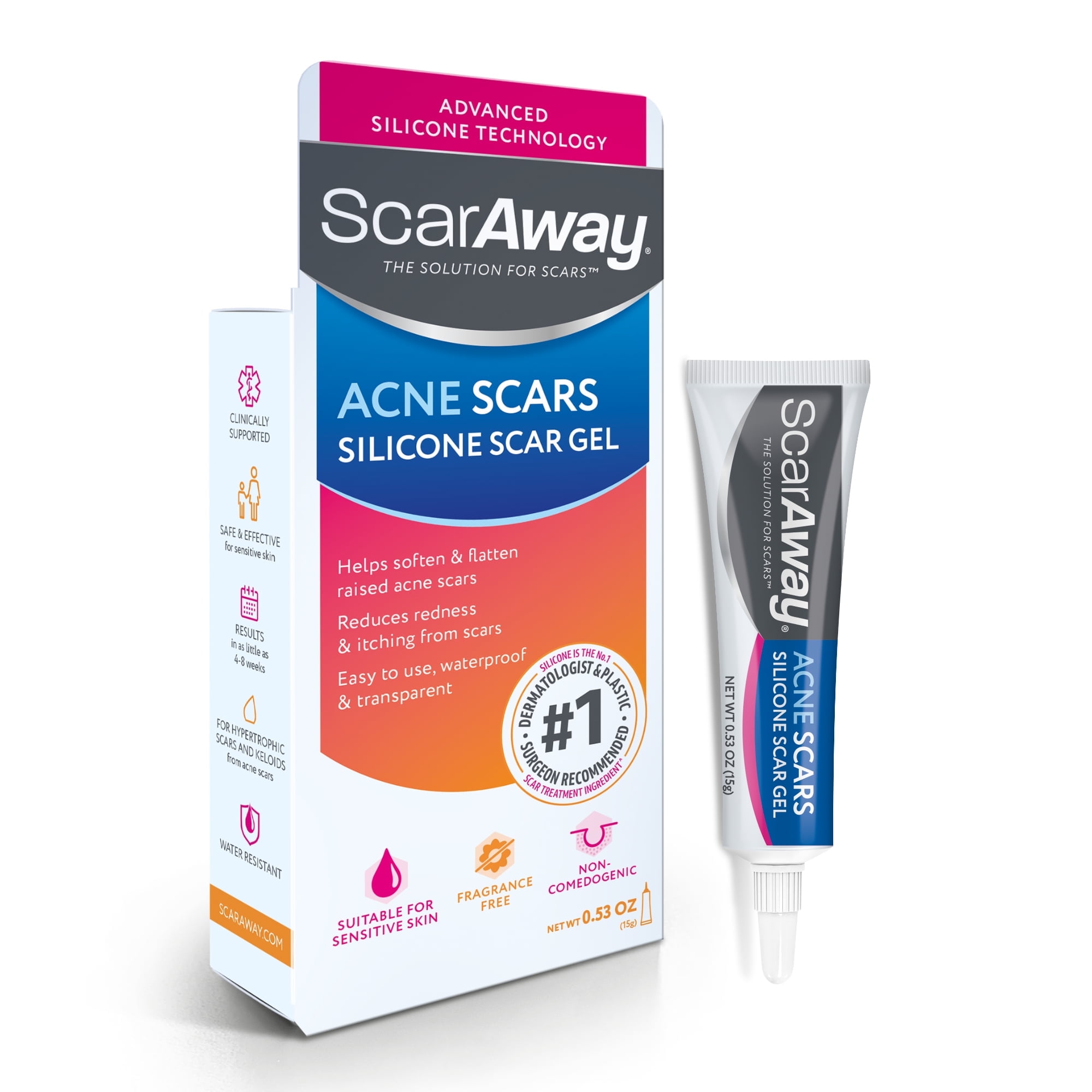 ScarAway Acne Scar Treatment, Clear Silicone Scar Gel, 15 Grams ...