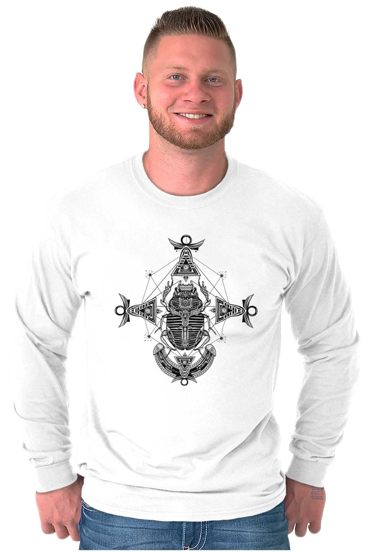 Scarab Ankh Ancient Egyptian Symbols Long Sleeve TShirt Men Women ...