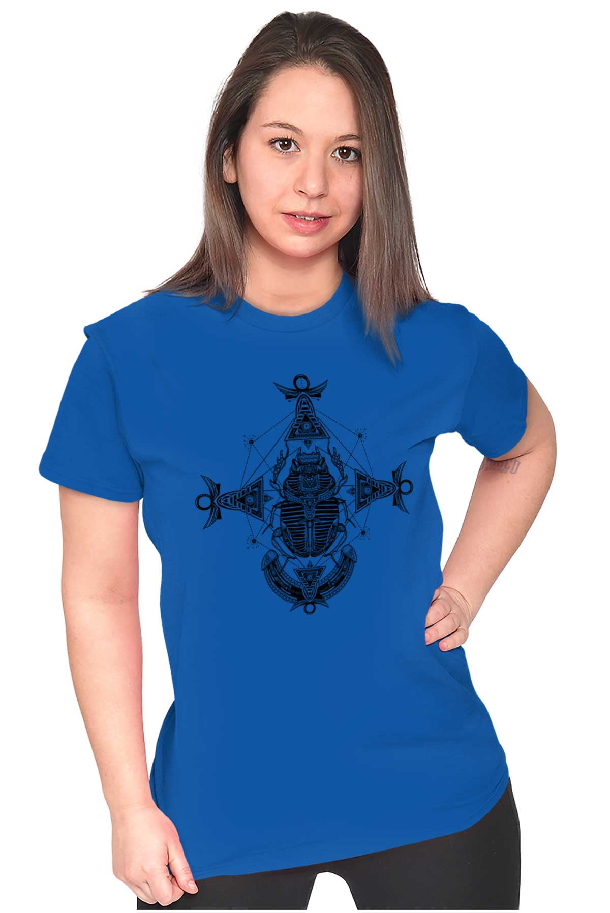Scarab Ankh Ancient Egyptian Symbols Womens Fitted Plus Size Graphic ...