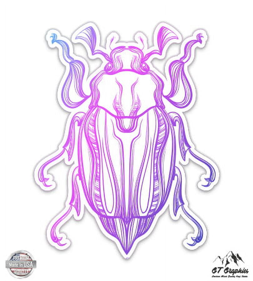 Scarab Beetle Colorful - 5" Vinyl Sticker - For Car Laptop I-Pad ...