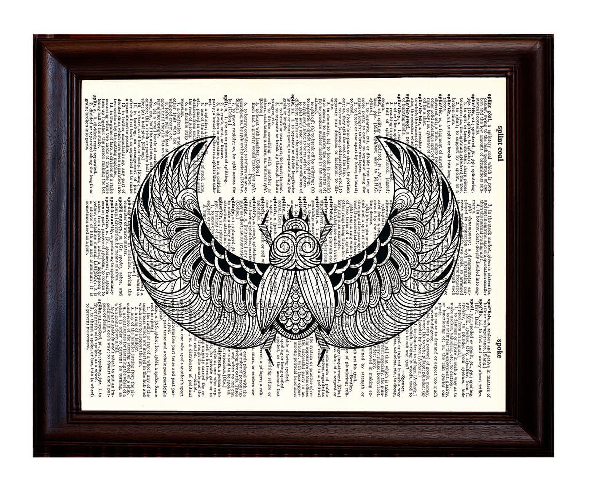 Scarab - Dictionary Art Print Printed On Authentic Vintage Dictionary ...