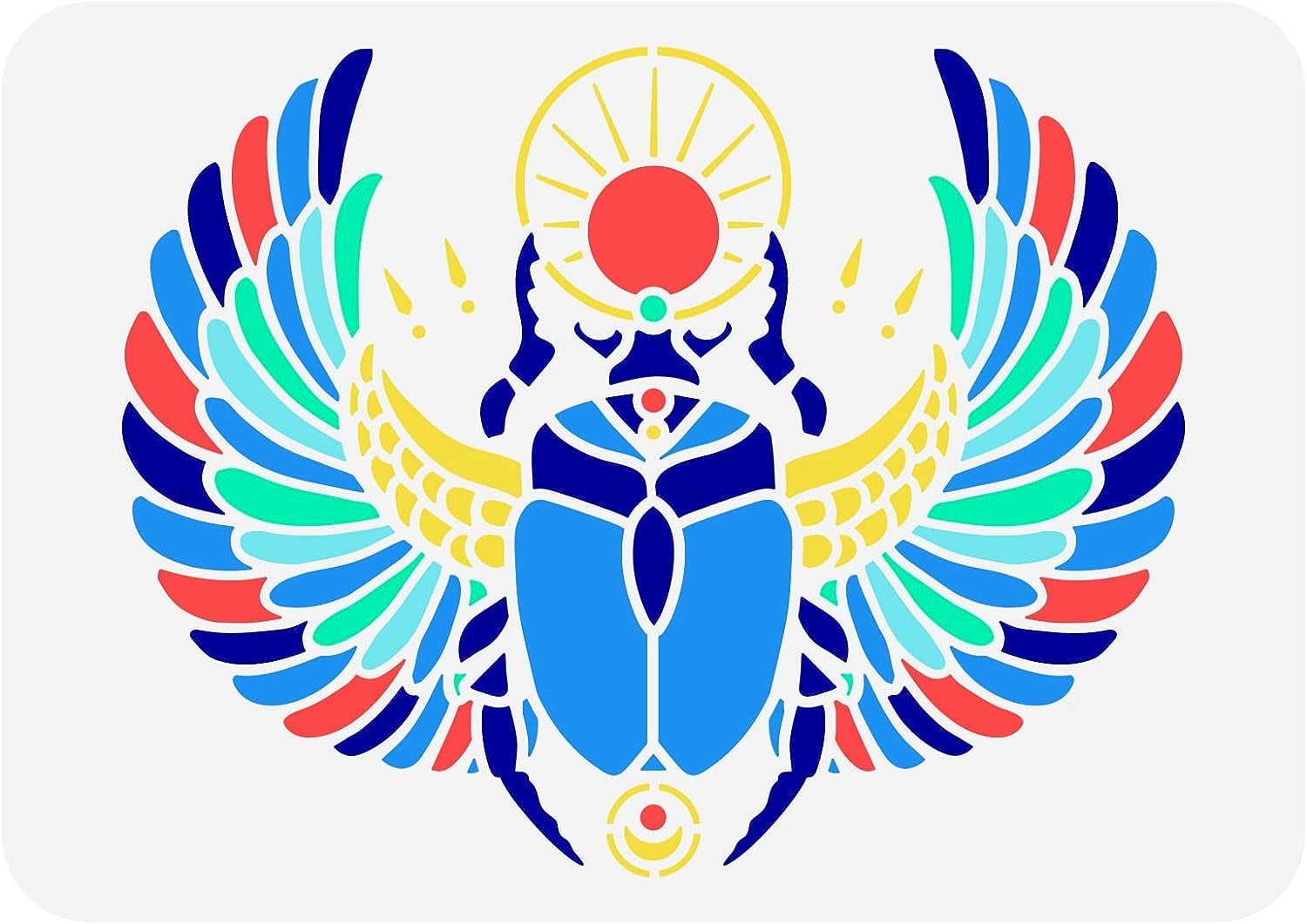 Scarab Egypt Stencil 11.7x8.3 inch Hollow Out Big Wings Beetle Sun ...