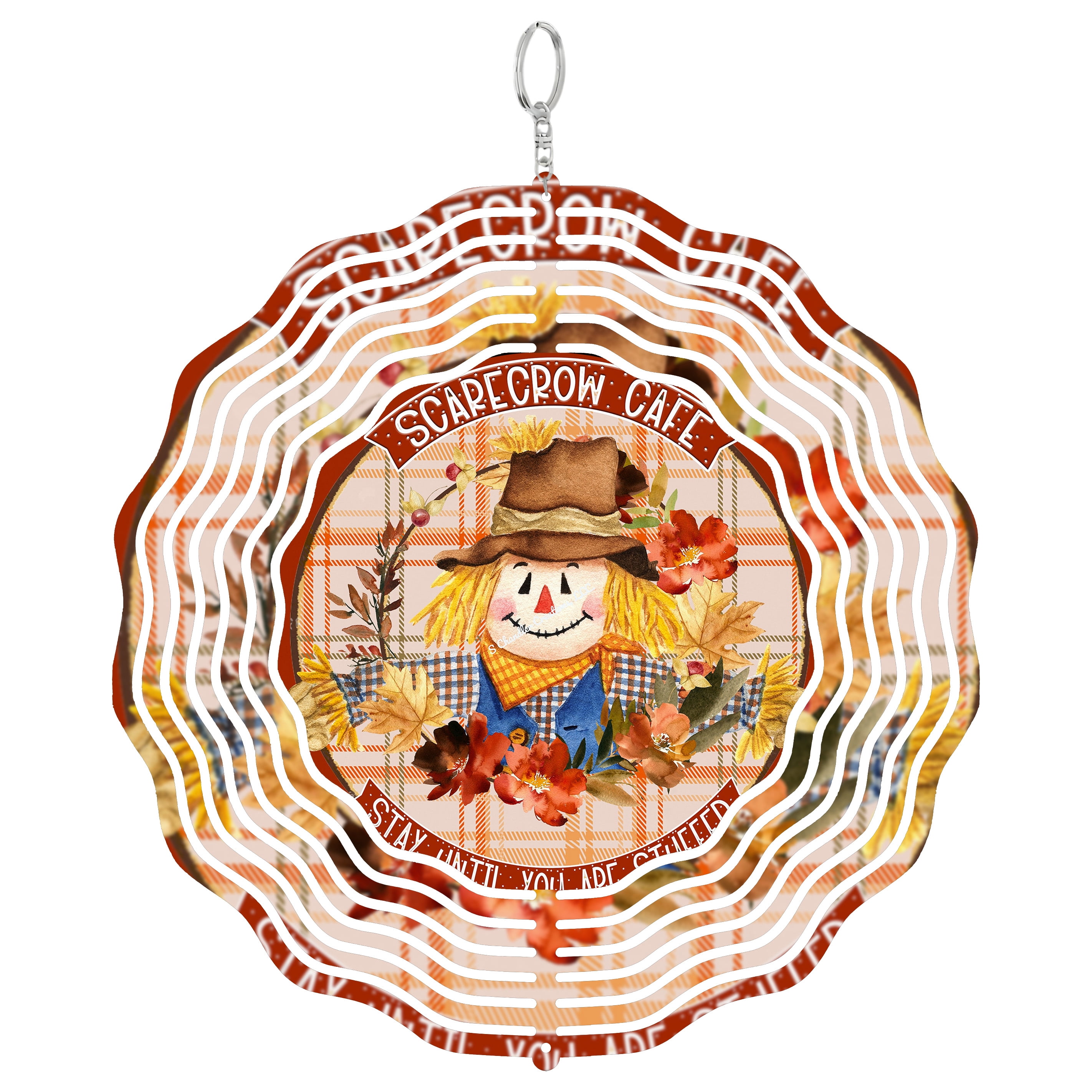 Scarecrow Cafe Fall 3D Wind Spinner, Autumn Harvest Character Art ...