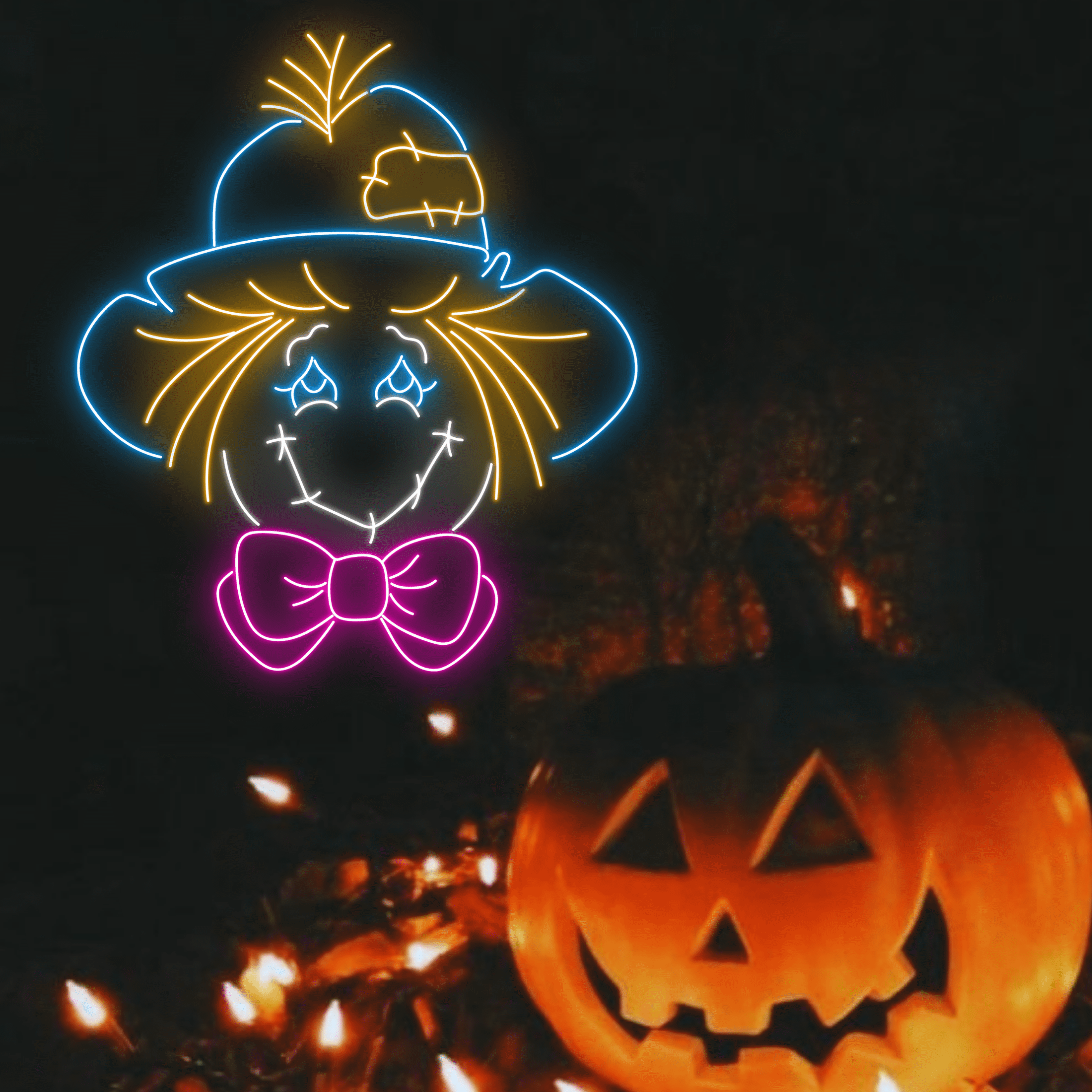 Scarecrow Neon Signs, Halloween Long-lasting Lights Decor - Walmart.com