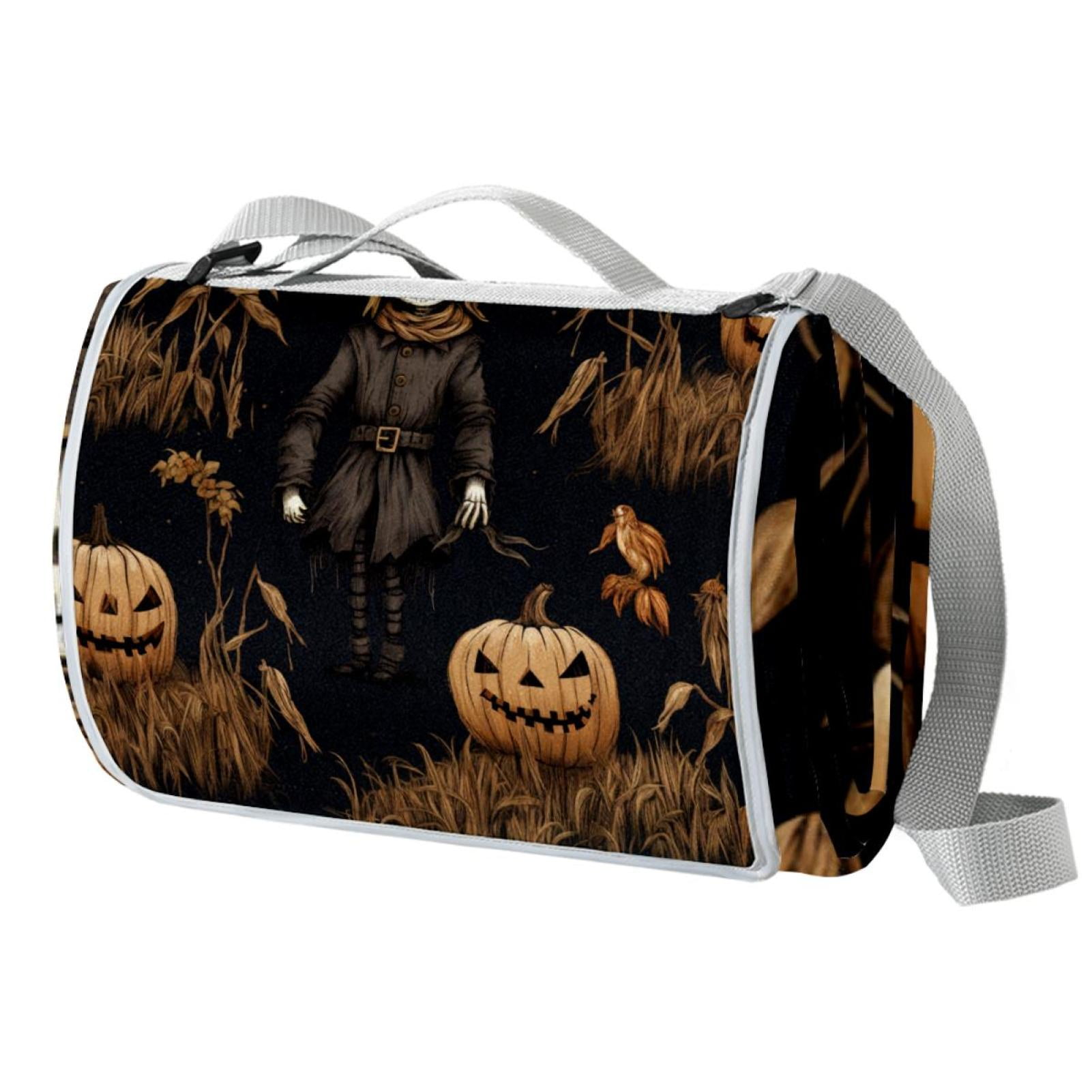 Scarecrow Portable Canvas Picnic Blanket Waterproof Backing for Outdoor ...