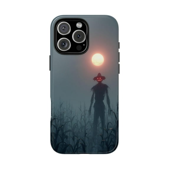 Scarecrow Standing in Corn Field at Sunset Misty Scene Phone Case with ...