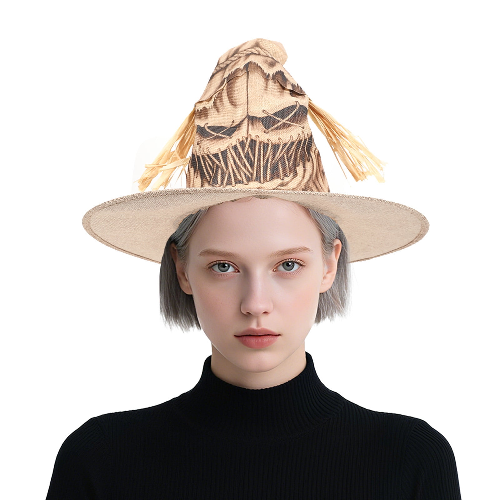 Scarecrow Witch Hat Halloween Costume Accessory Adjustable Felt Hat ...