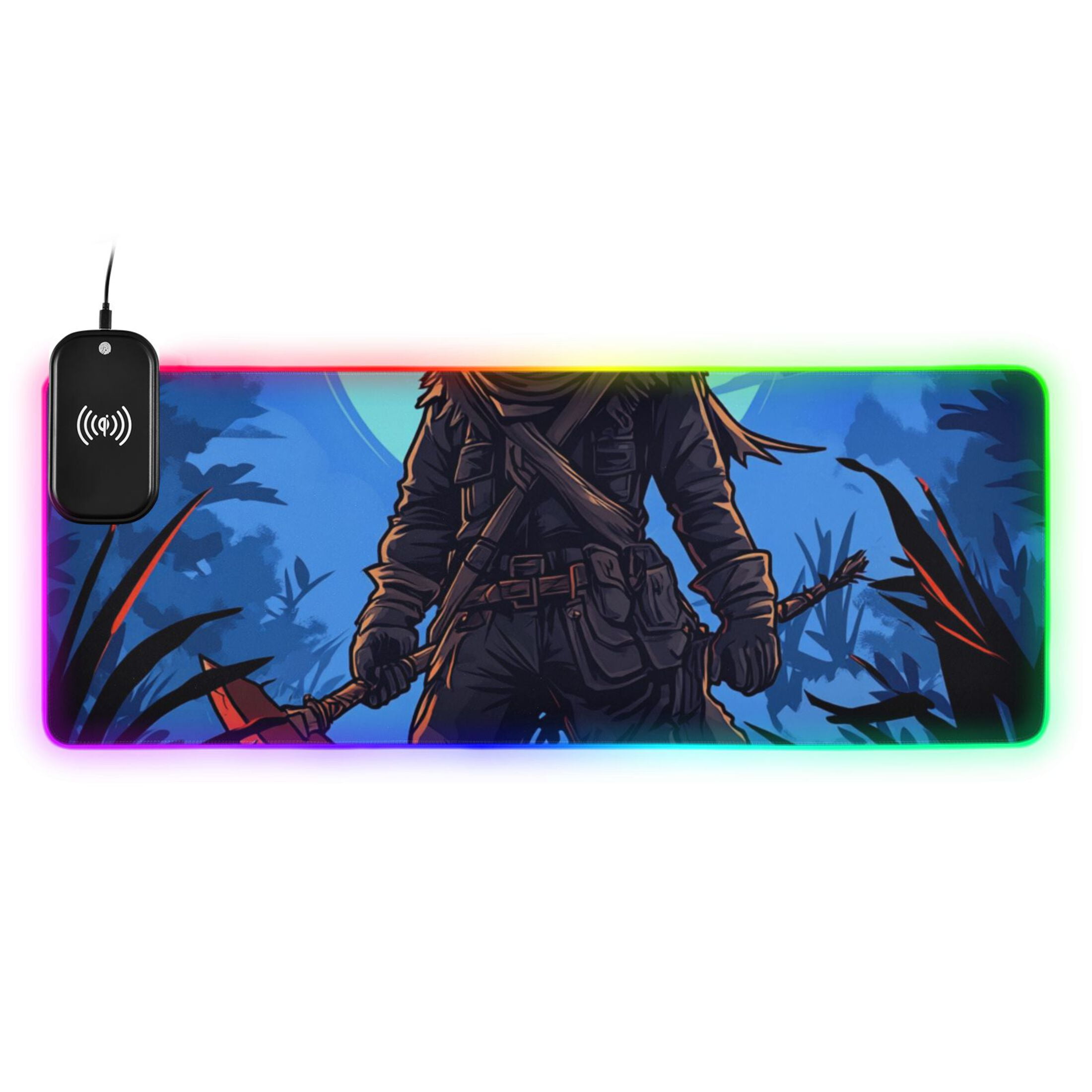 Scarecrow and Moon Wireless Charging RGB Gaming Mouse Pad Large ...
