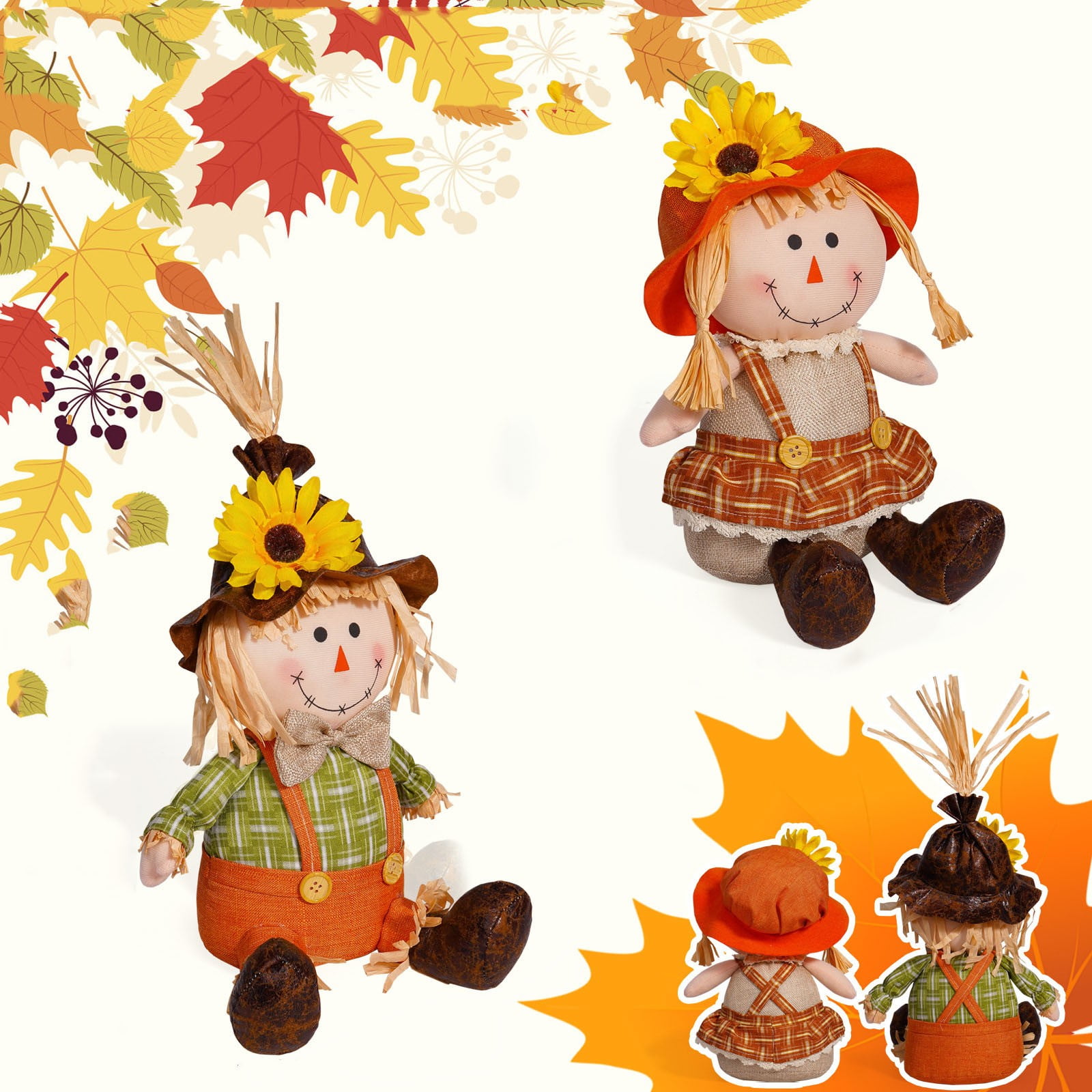 Scarecrows Dolls - Charming Fabric Scarecrow with Sunflower Hat, Fall ...