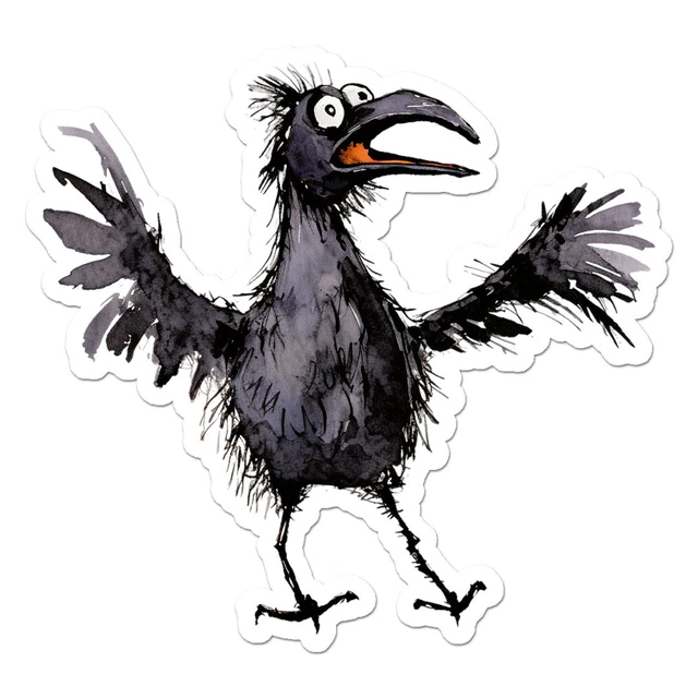 Scared Bird Crow Sticker Phone Decal Water Bottle Stickers Car Decals ...