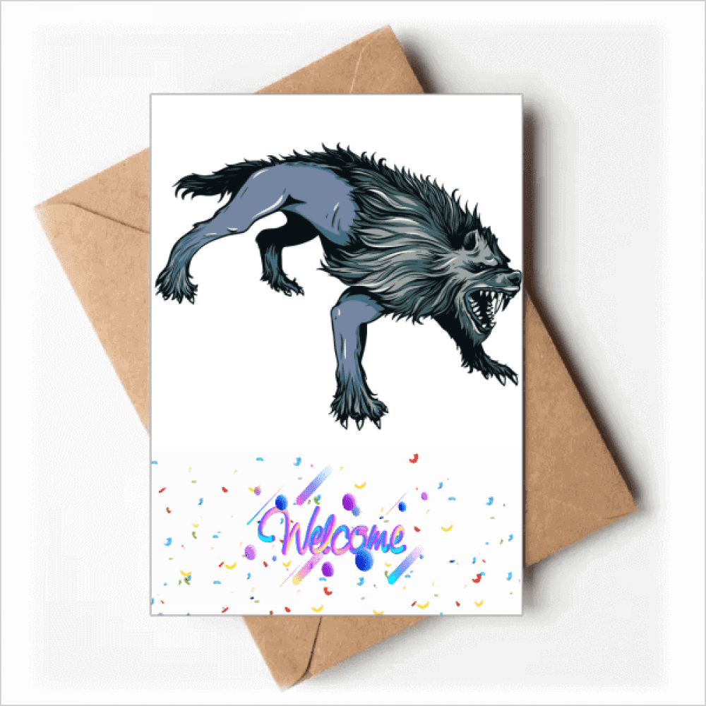 Scared Cheetah Animal Art Grain Welcome Back Greeting Cards Envelopes ...