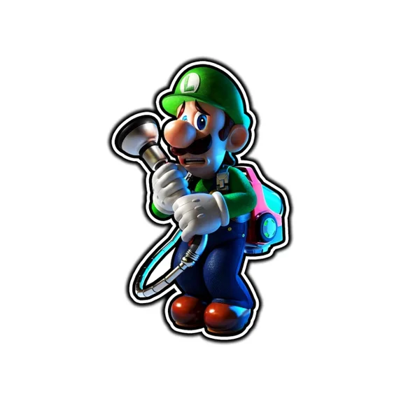 Scared Luigi Ghost Hunter Luigi'S Mansion Waterproof Sticker Phone ...
