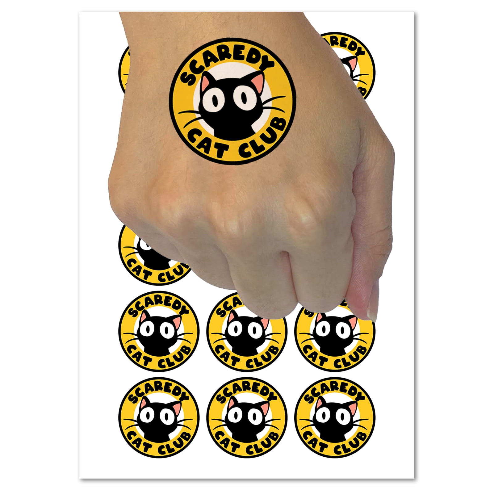 Scaredy Cat Club Water Resistant Temporary Tattoo Set Fake Body Art ...