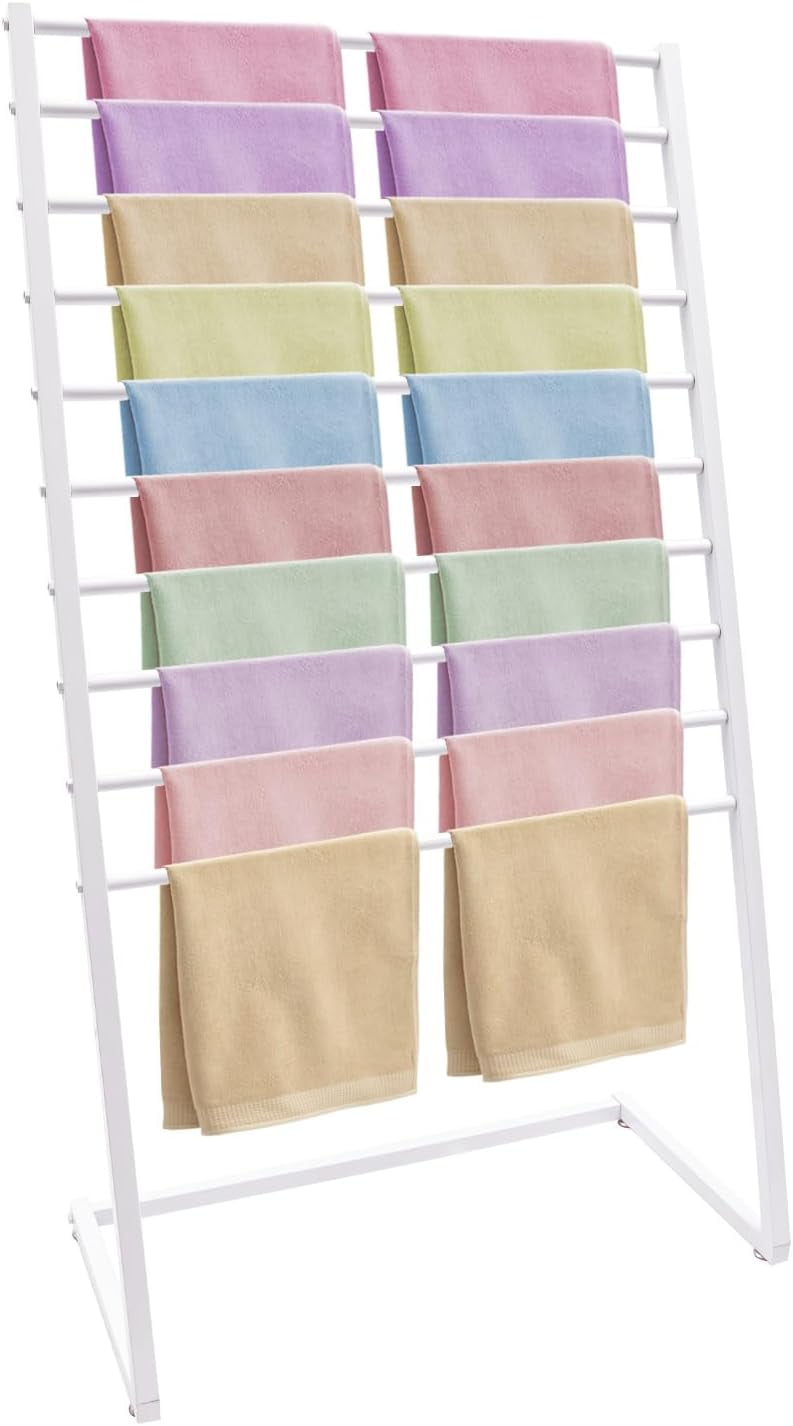 Scarf Display Stand 10 Tier Metal Scarf Holder Organizer, Freestanding ...