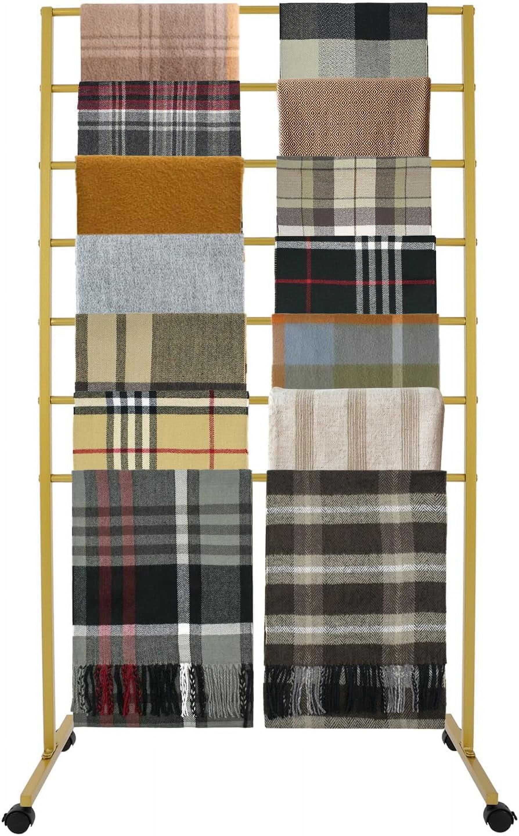 Scarf Display Stand, 7 Tier Metal Scarf Holder Organizer Movable ...