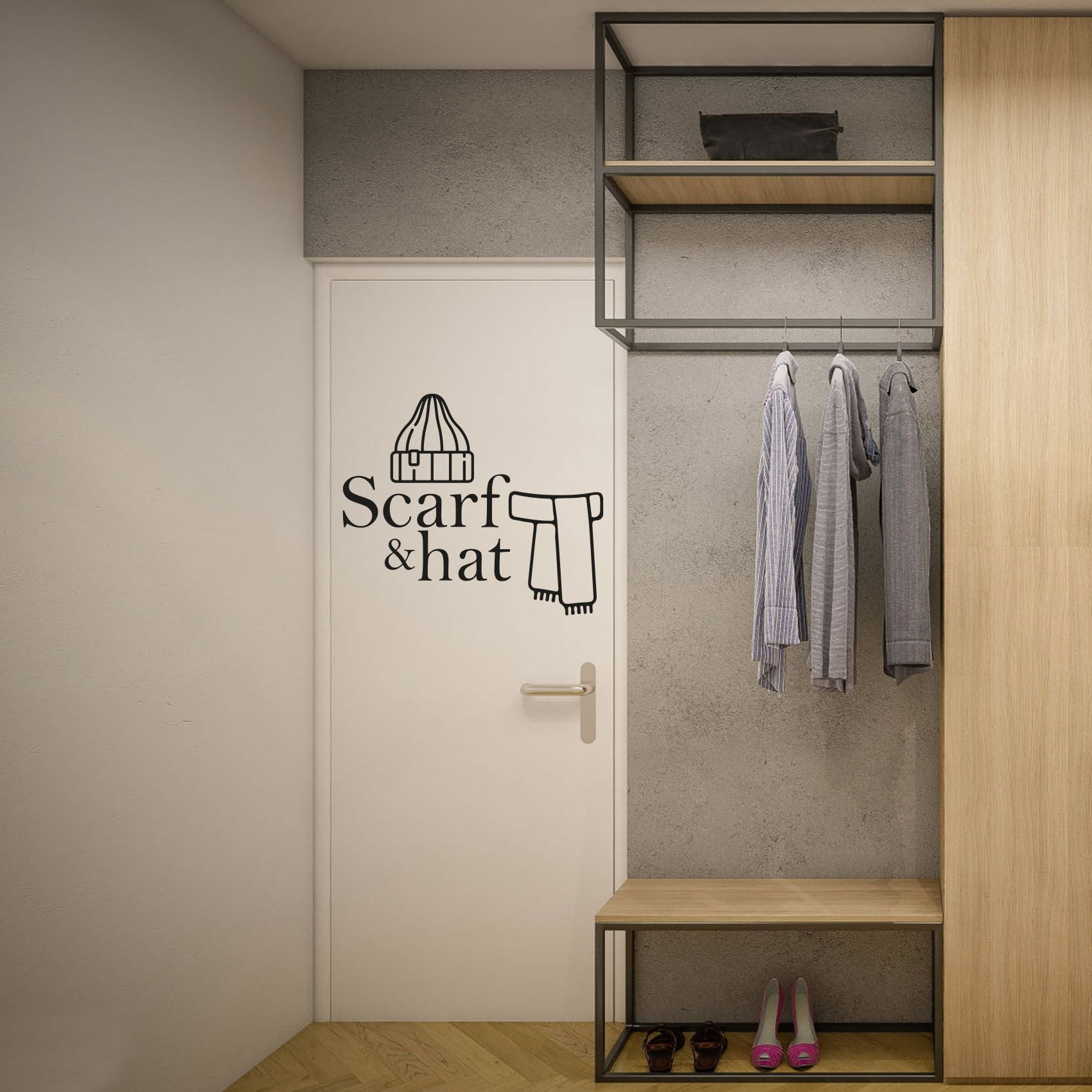 Scarf & Hat - Closet Scarf & Hat Area Label Signage Closet Storage ...