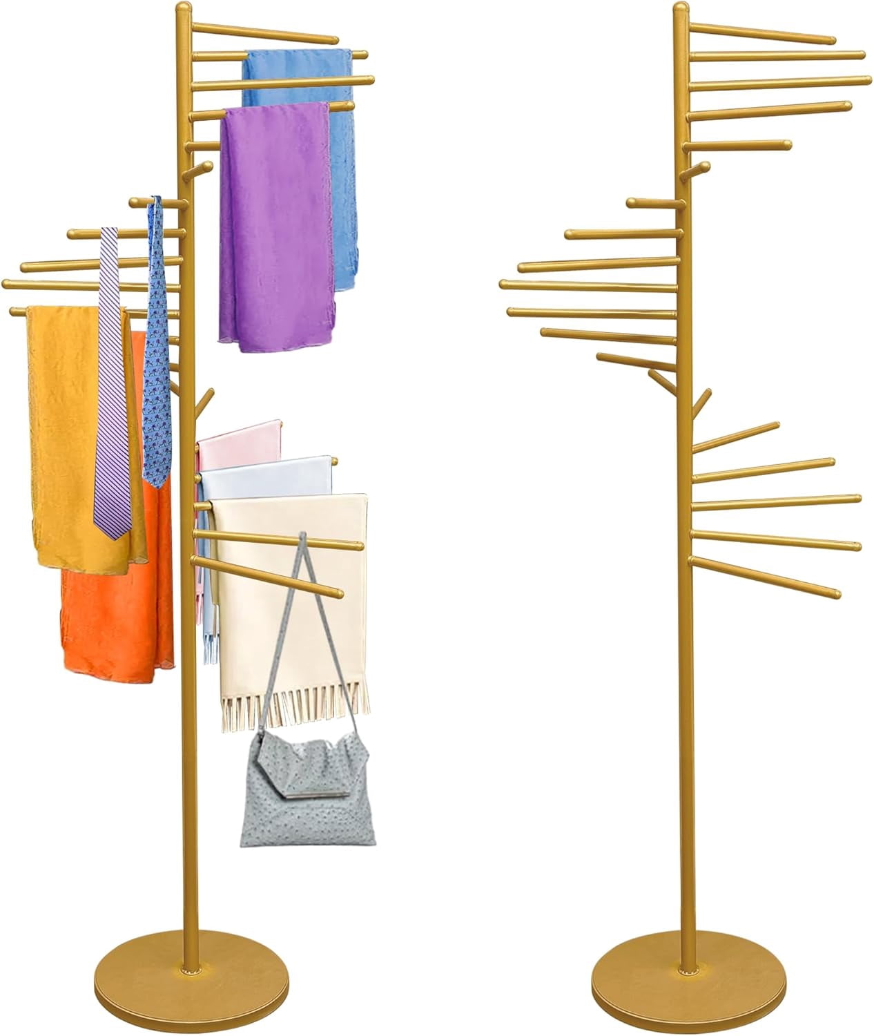 Scarf Organizer 20 Tiers, Hijab Organizer 60" Height, Purse Holder ...