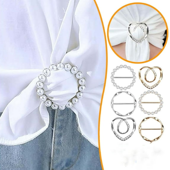 Scarf Ring Clips, Shirt Clips for Women Clothing, Corner Knotted Button ...